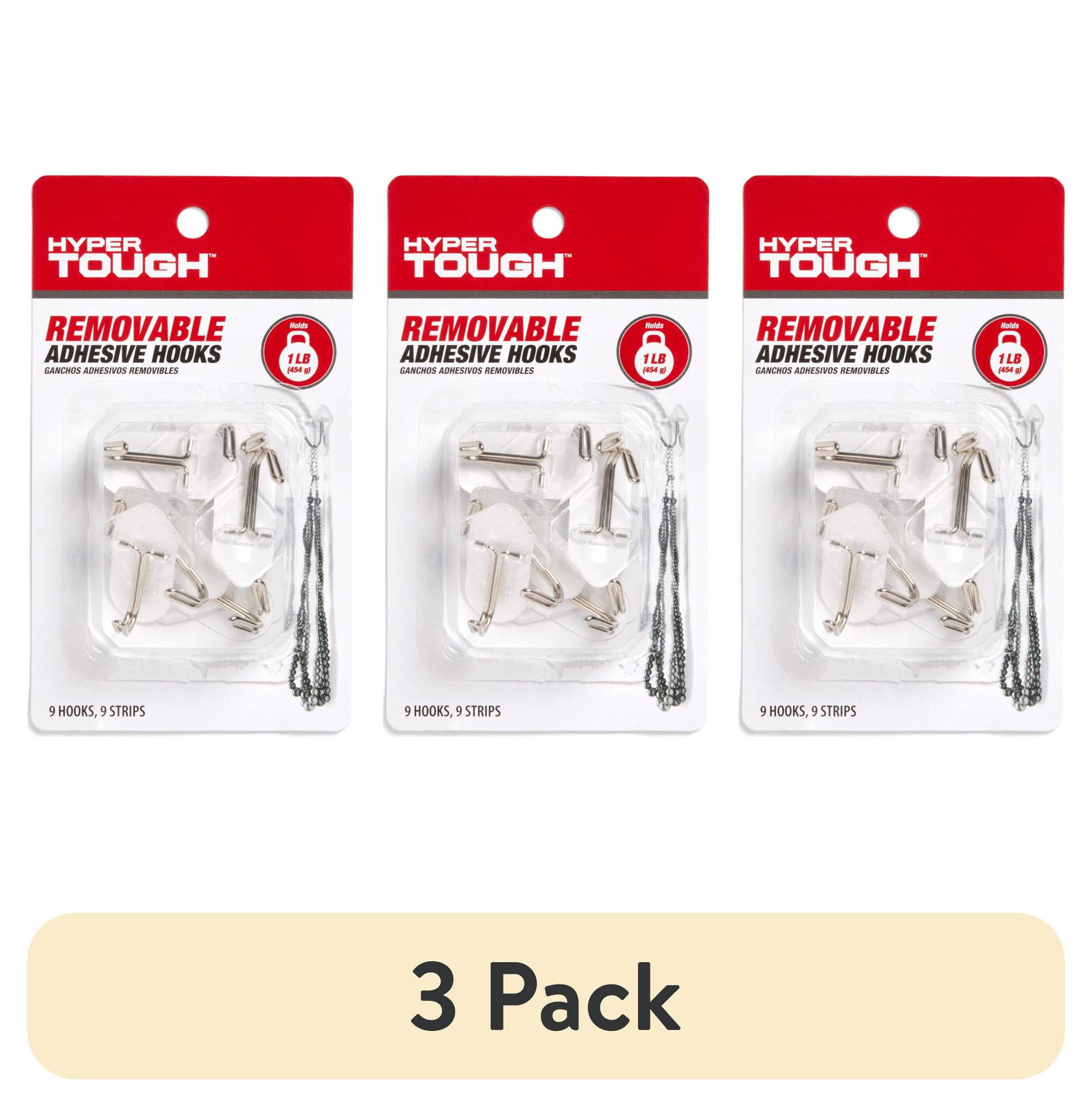 (3 pack) Hyper Tough Medium Removable Hinged Hooks, Plastic Clear Hooks ...