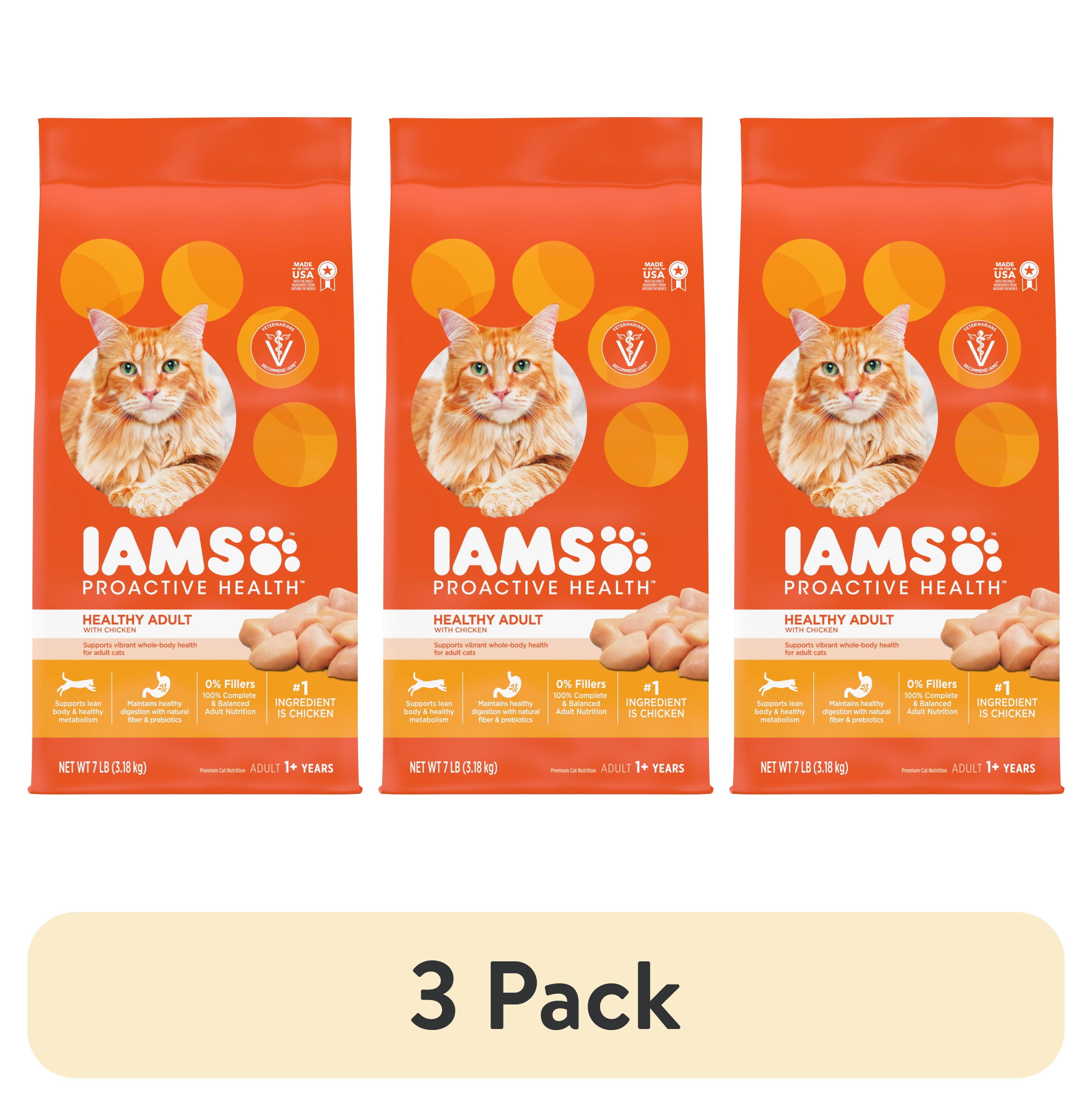 (3 pack) Iams Proactive Health Chicken Dry Cat Food, 7 Lb Bag - Walmart.com