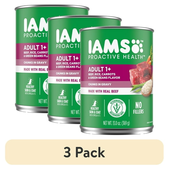 (3 pack) Iams Proactive Health Beef, Rice, Carrots, And Green Beans ...