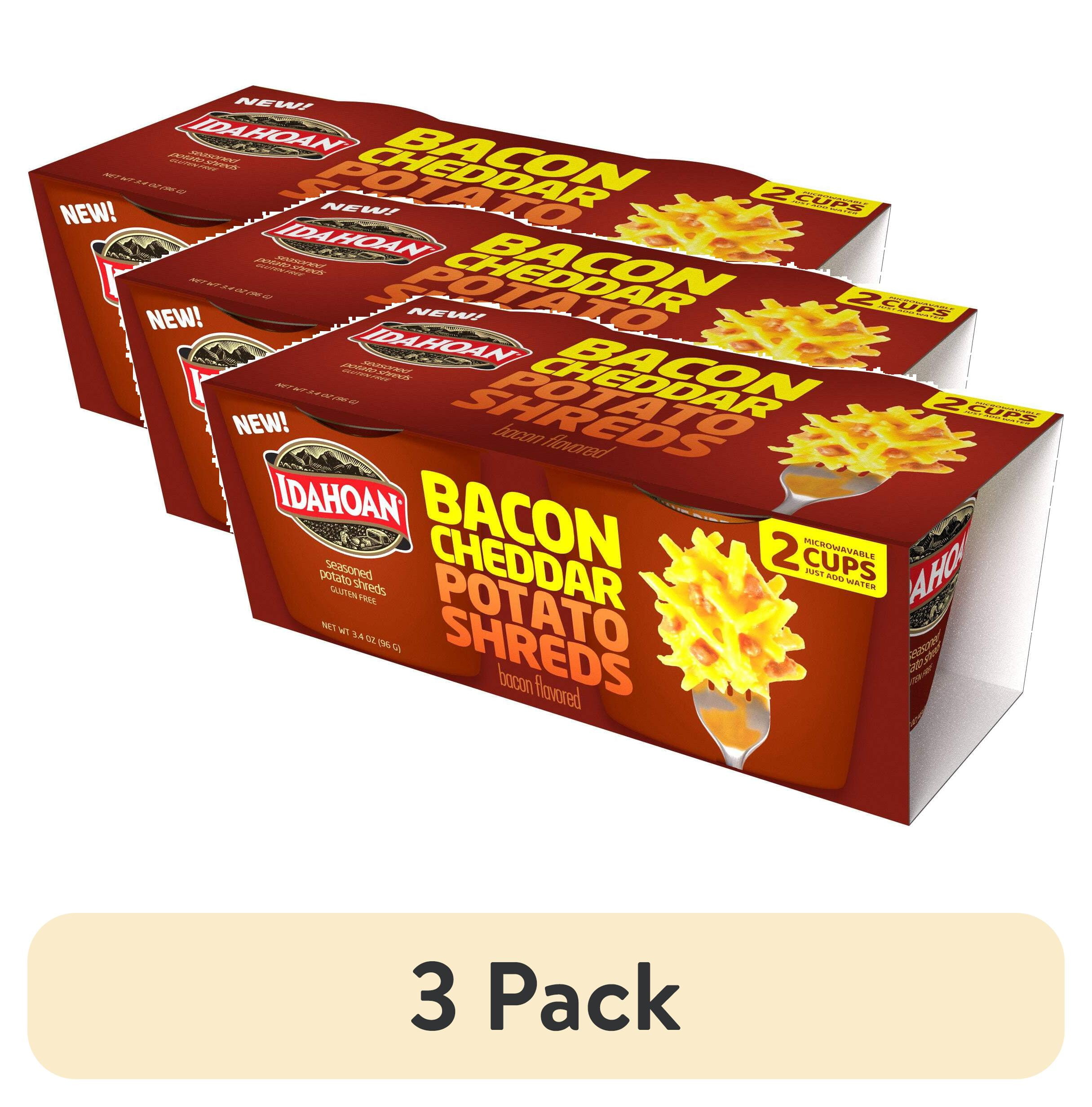 (3 pack) Idahoan Bacon Cheddar Potato Shreds, 1.7 oz Cups, 2 Pack ...