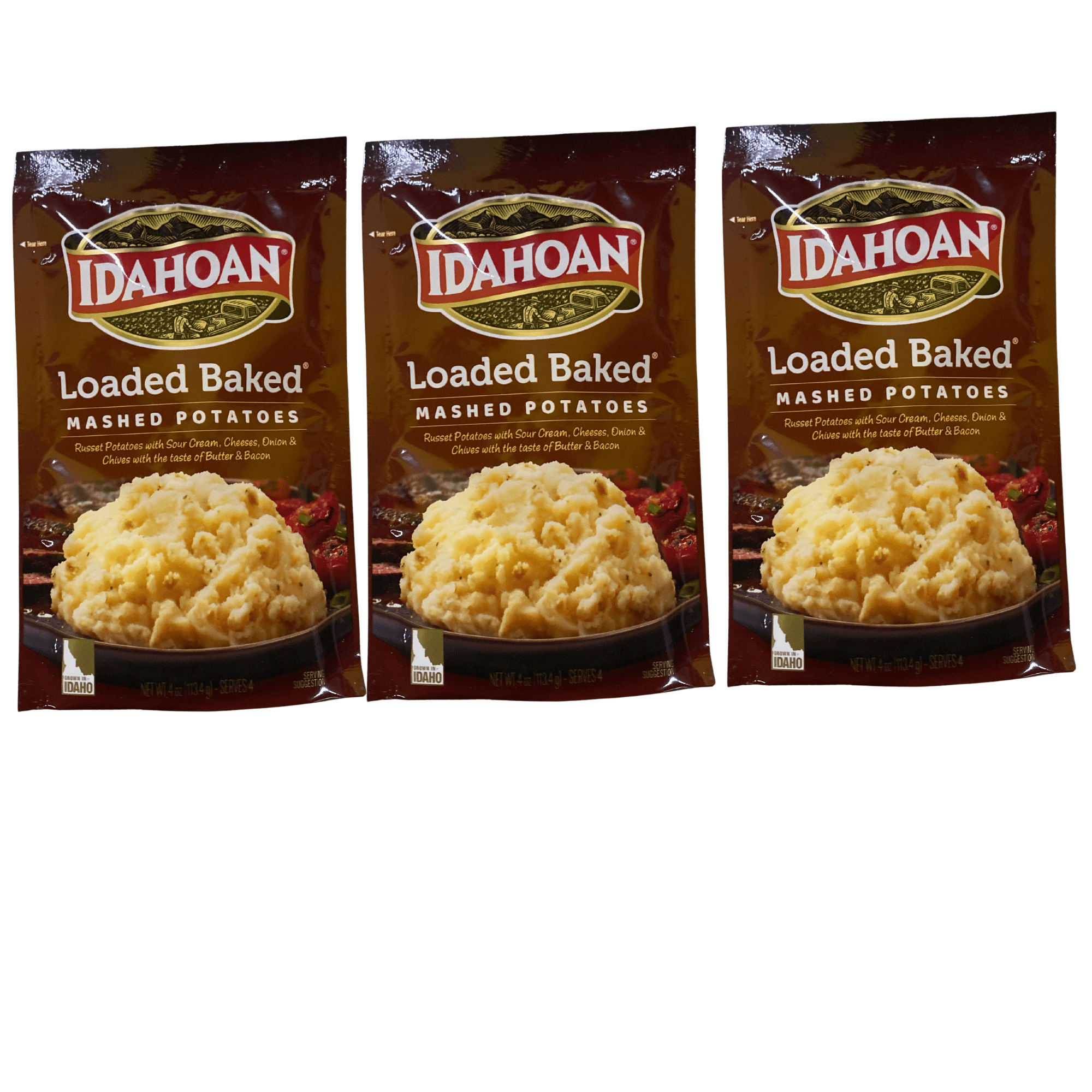 (3 pack) Idahoan Loaded Baked Mashed Potatoes, 4 oz Pouch - Walmart.com