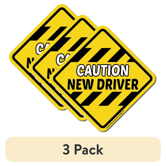 Imagine This 3 Pack Caution New Driver Magnetic Yellow Car Magnet for ...