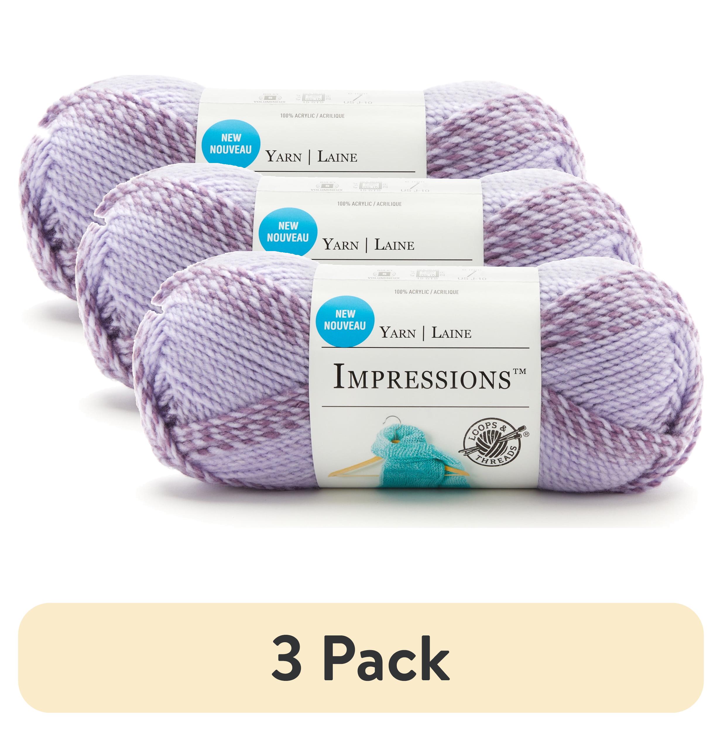 (3 pack) Impressions Yarn by Loops & Threads - Yarn for Knitting ...