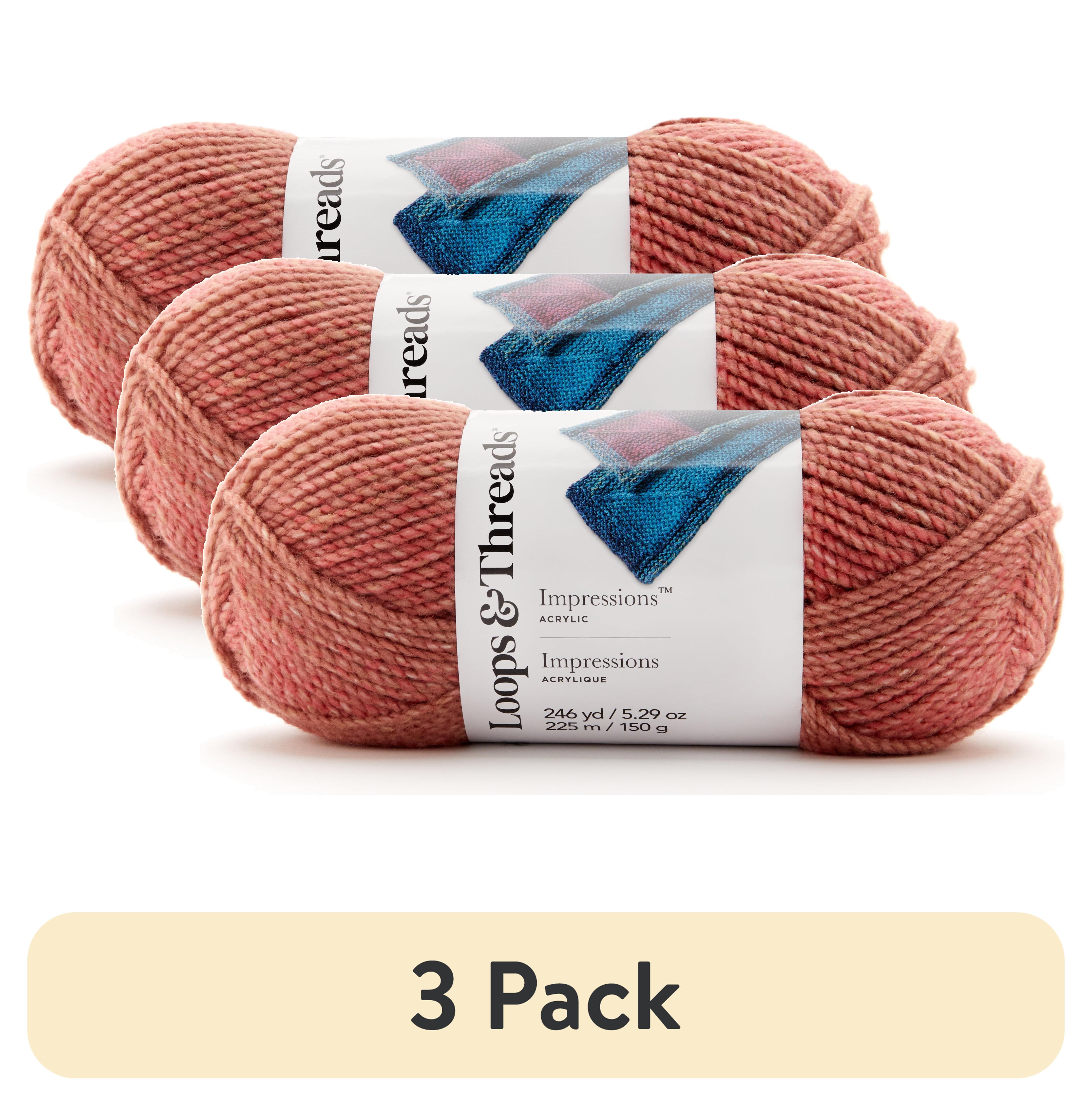 (3 pack) Impressions Yarn by Loops & Threads - Yarn for Knitting ...
