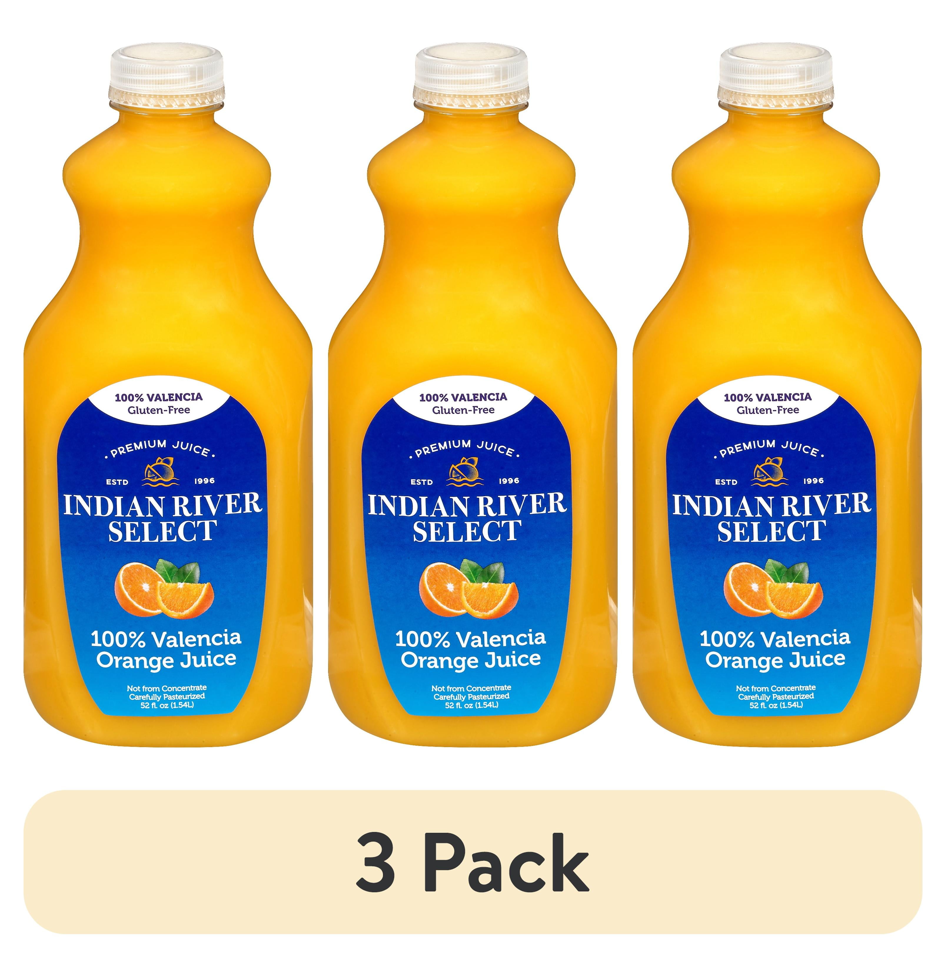(3 pack) Indian River Select 100% Valencia Orange Juice, 52 oz ...