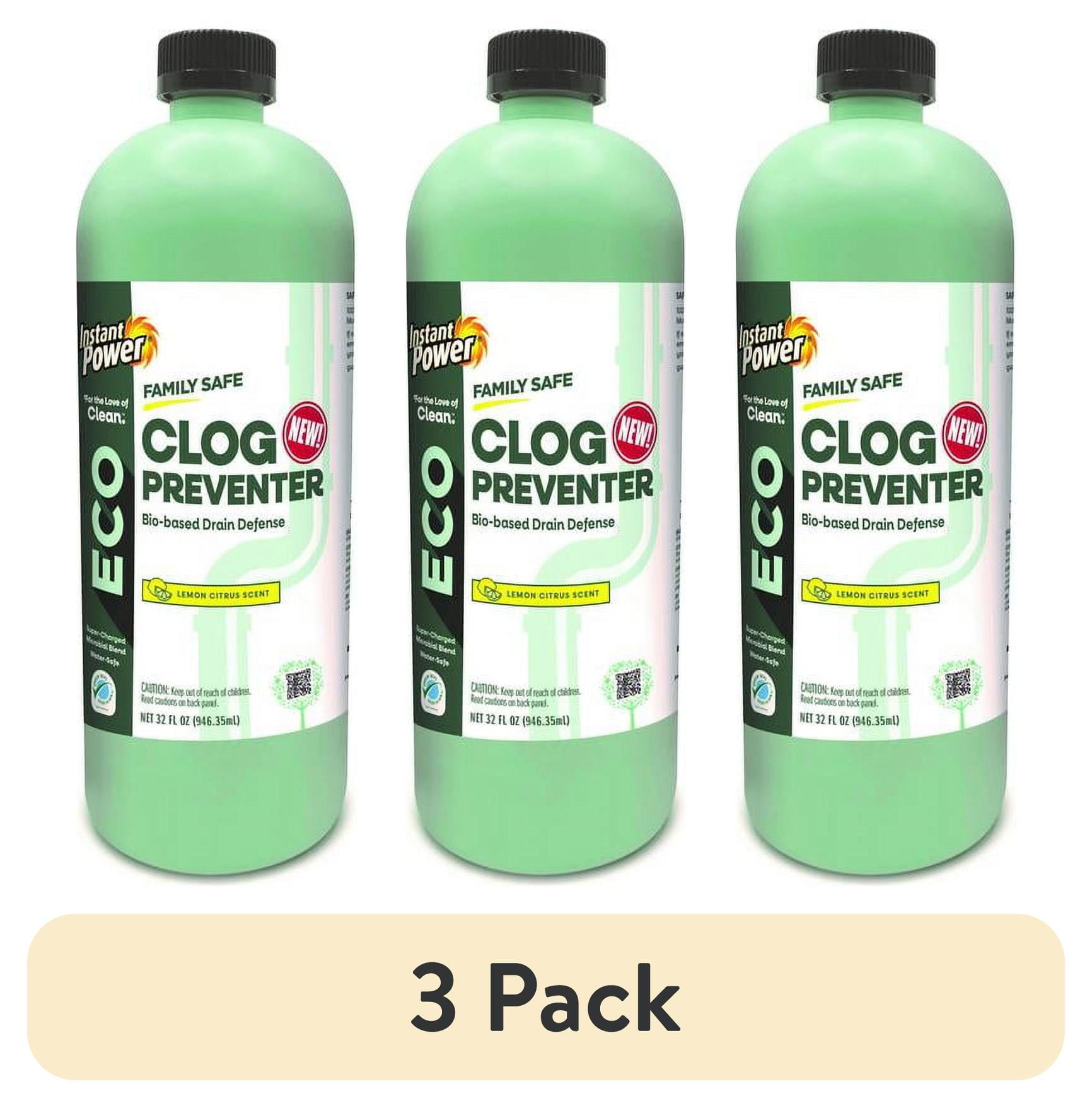 (3 pack) Instant Power ECO Clog Preventer, Enzyme Drain Cleaner for ...