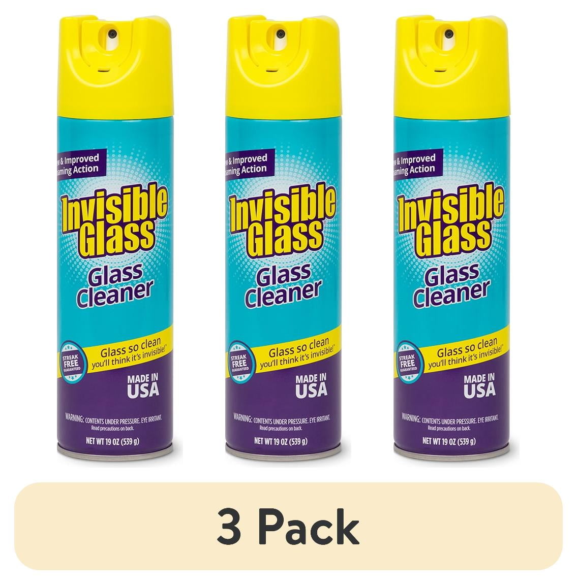 (3 pack) Invisible Glass 91160 EZ Grip Aerosol Spray Cleaner, 19 oz ...