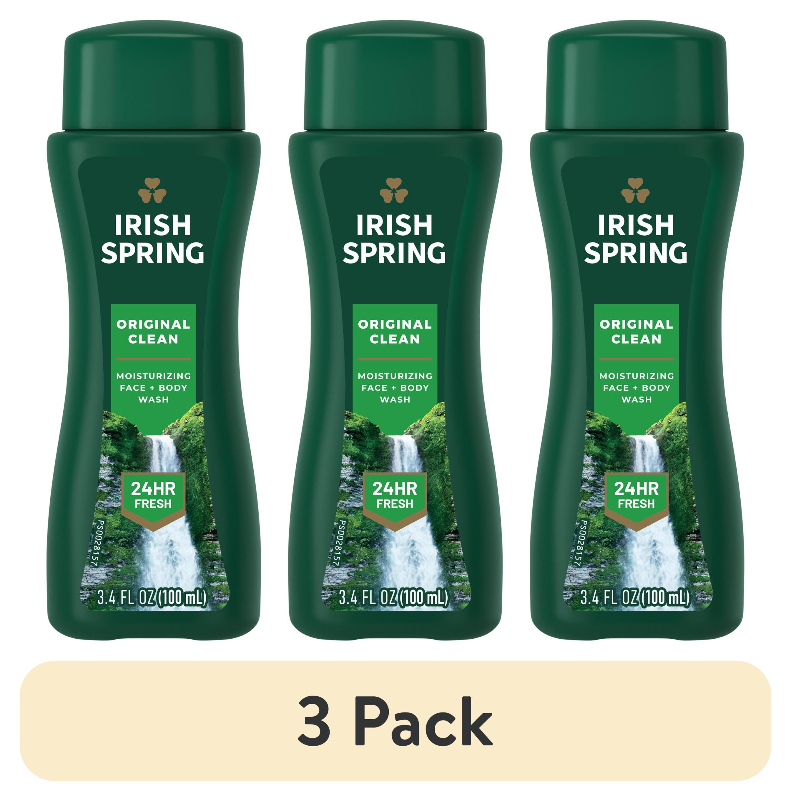 (3 pack) Irish Spring Original Moisturizing Body Wash for Men, 24-Hour ...