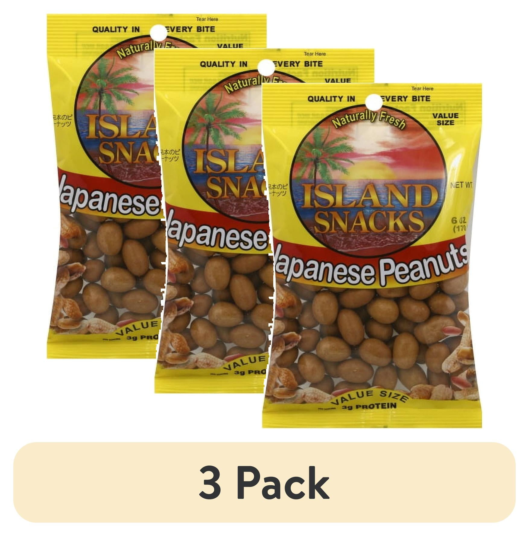 (3 pack) Island Snacks Japanese Peanuts, 6 oz. - Walmart.com