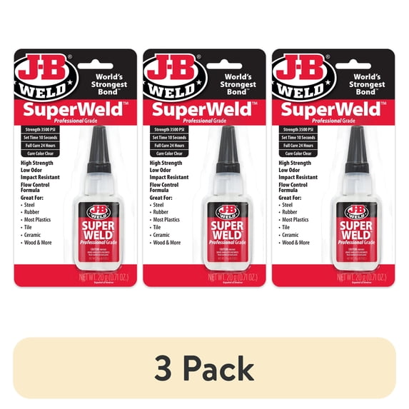 (3 pack) J-B Weld SuperWeld Instant Adhesive 20 g - Walmart.com