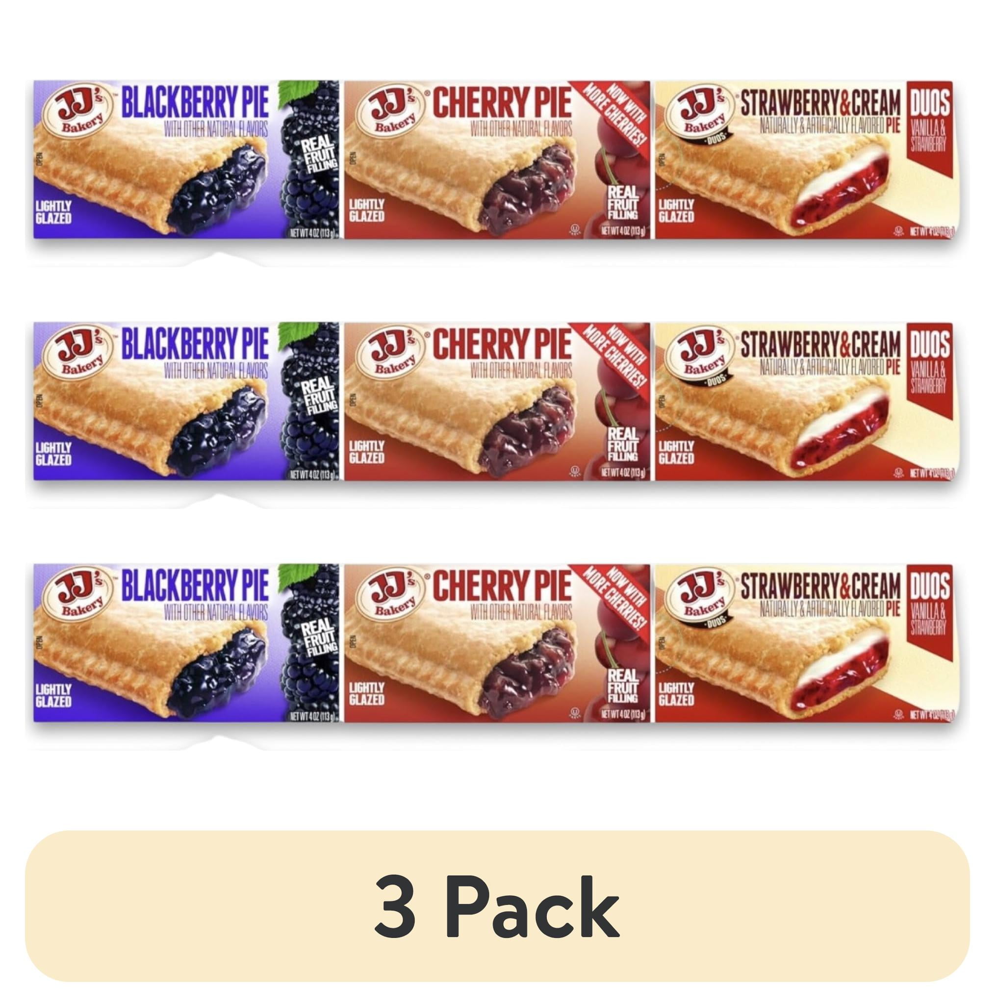 (3 pack) JJ's Bakery Glazed Pie Fruit Flavored Variety Pack 4 Ounce ...
