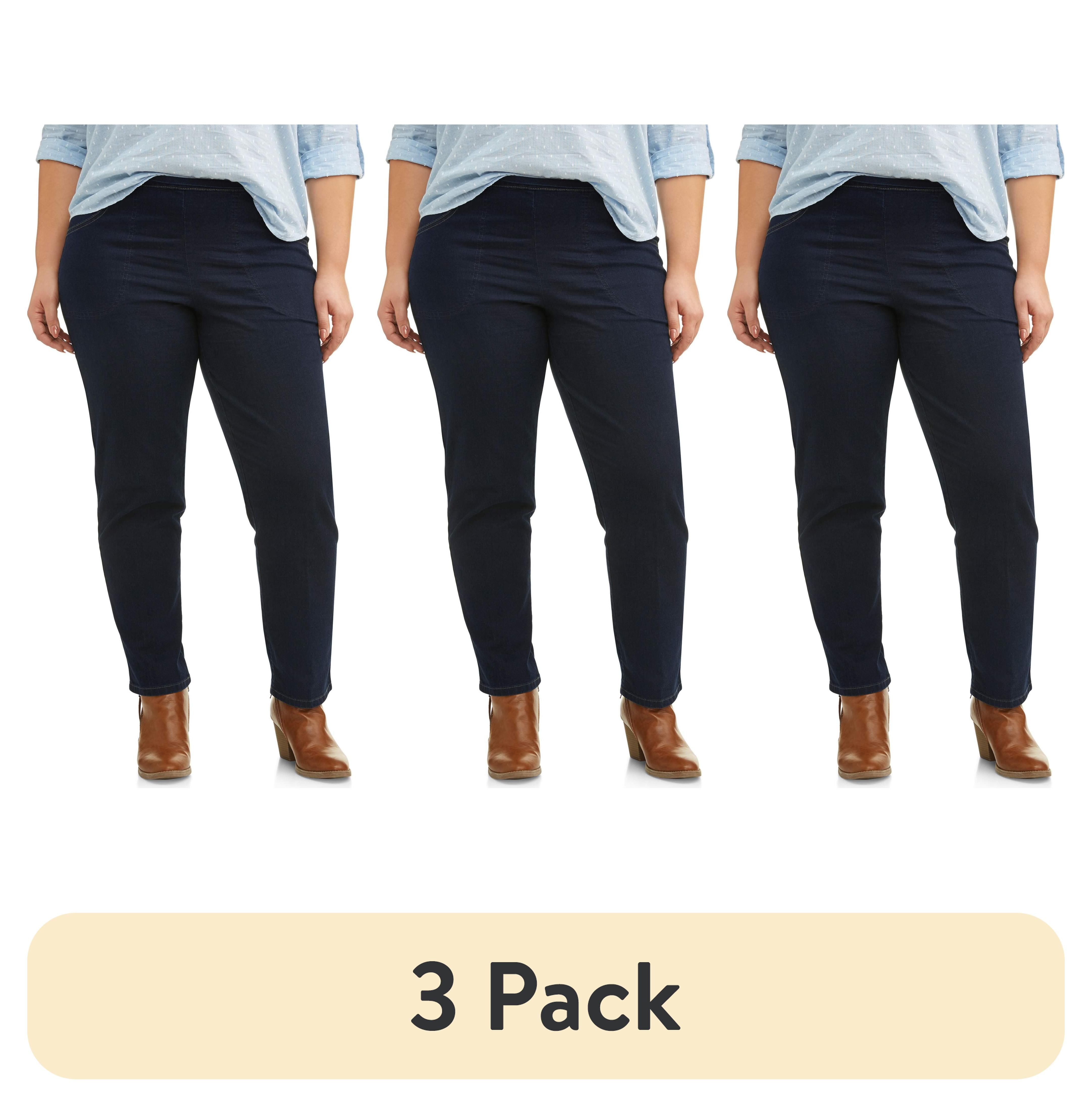 (3 pack) JMS Just My Size by Hanes Women's Plus Size 2 Pocket Pull On Pants, Single and 2 Pack ...