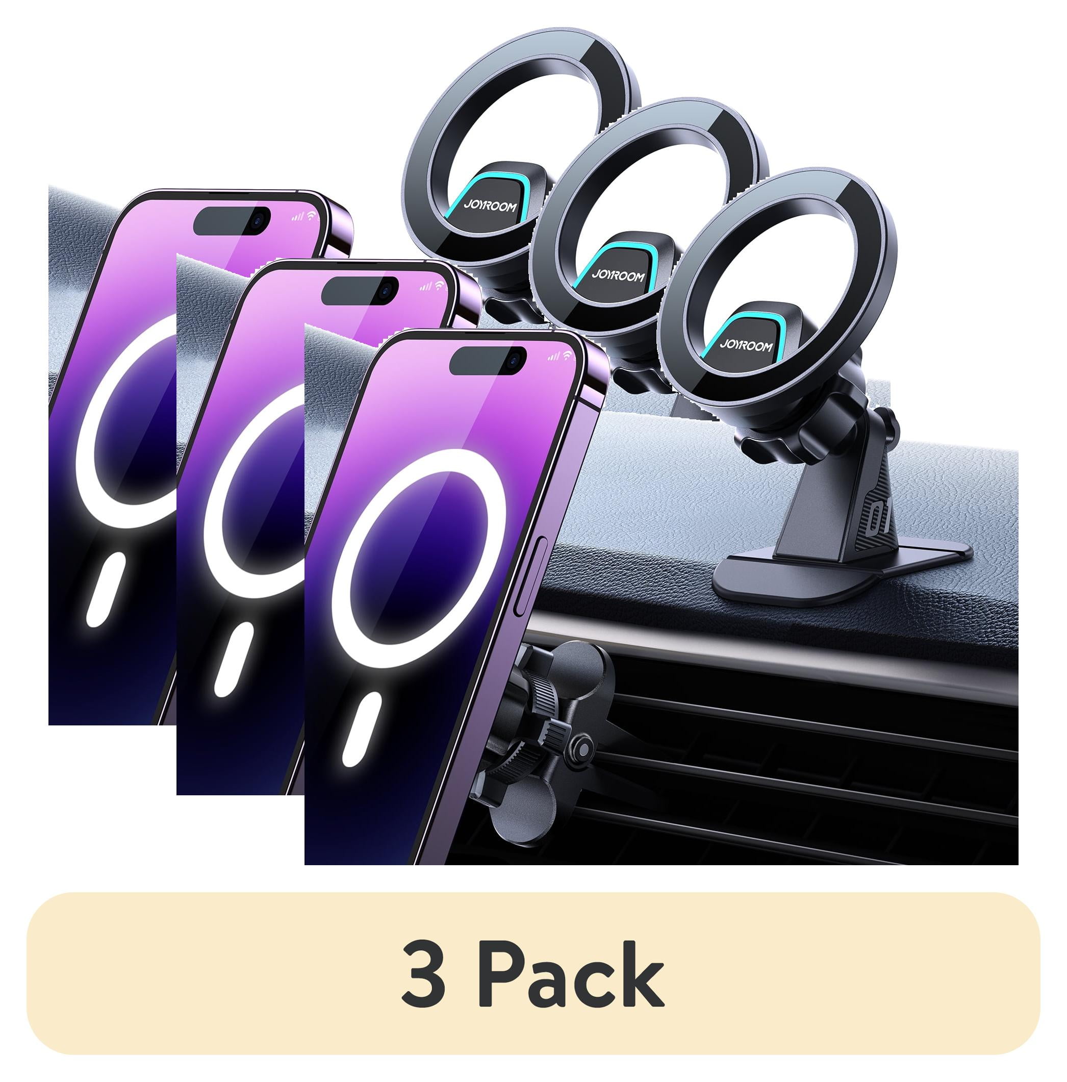 (3 pack) JOYROOM 2 in 1 Magnetic Phone Holder for Car, Air Vent ...