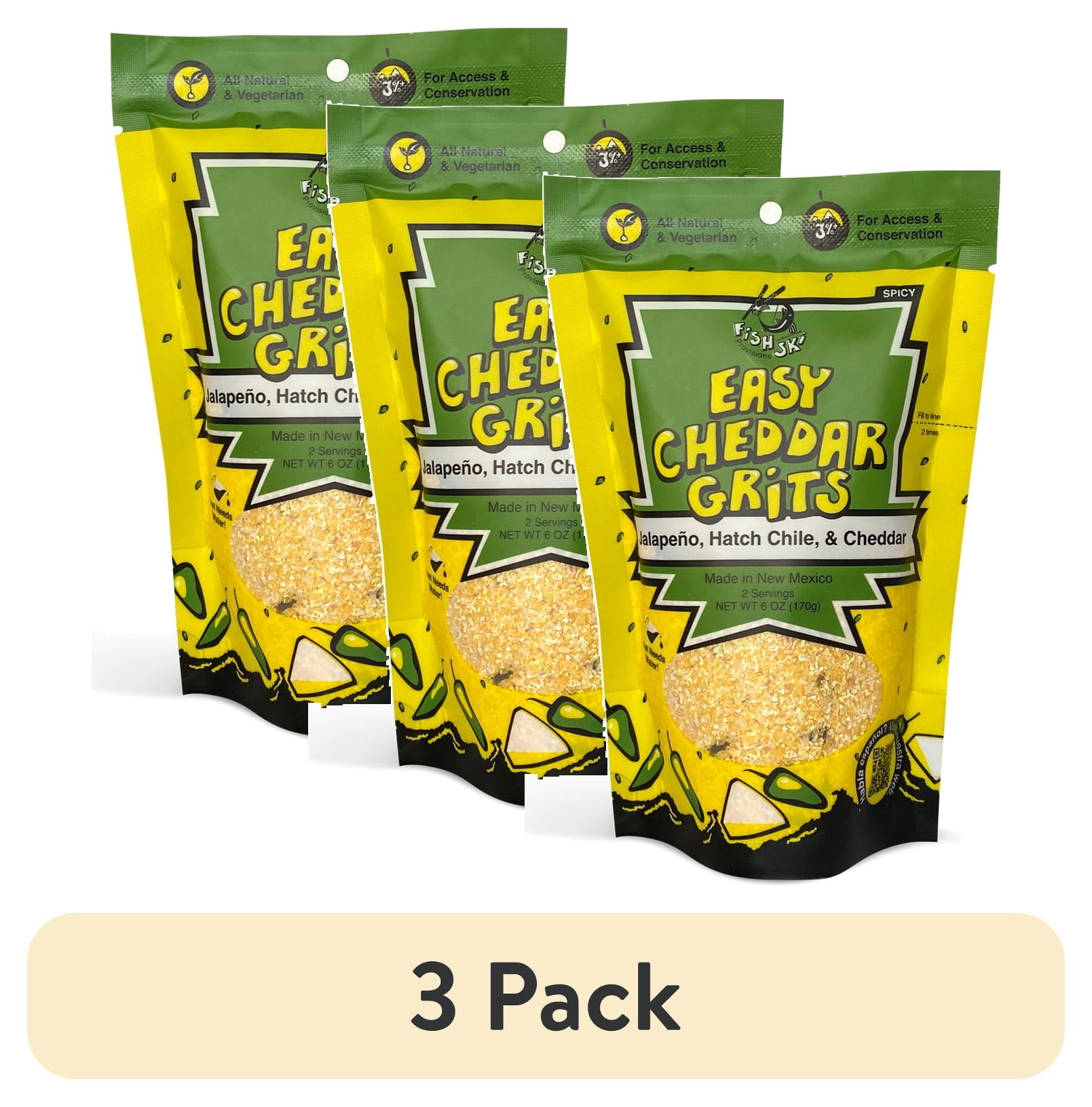 (3 pack) Jalapeno, Hatch Green Chile, Cheddar, Yellow Corn Grits by ...