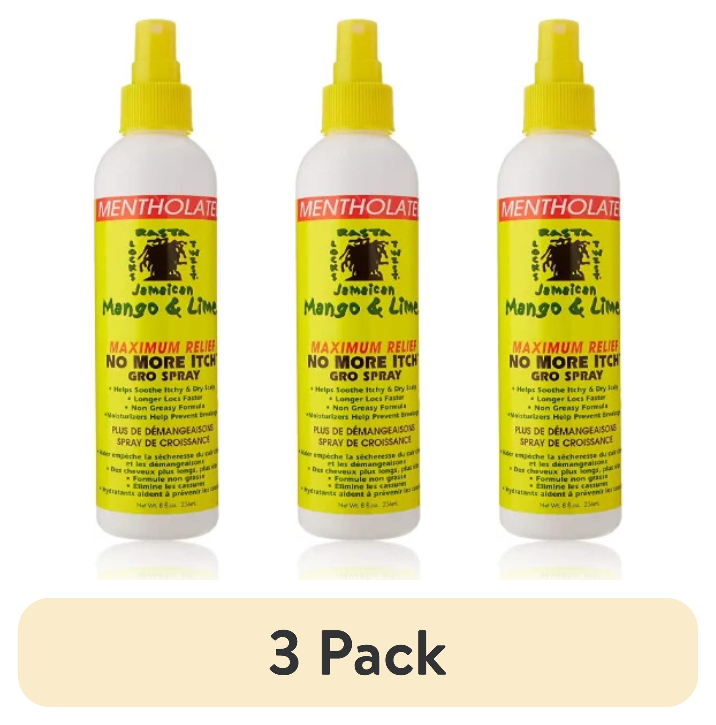 (3 pack) Jamaican Mango & Lime Maximum Relief No More Itch Gro Spray 8 ...