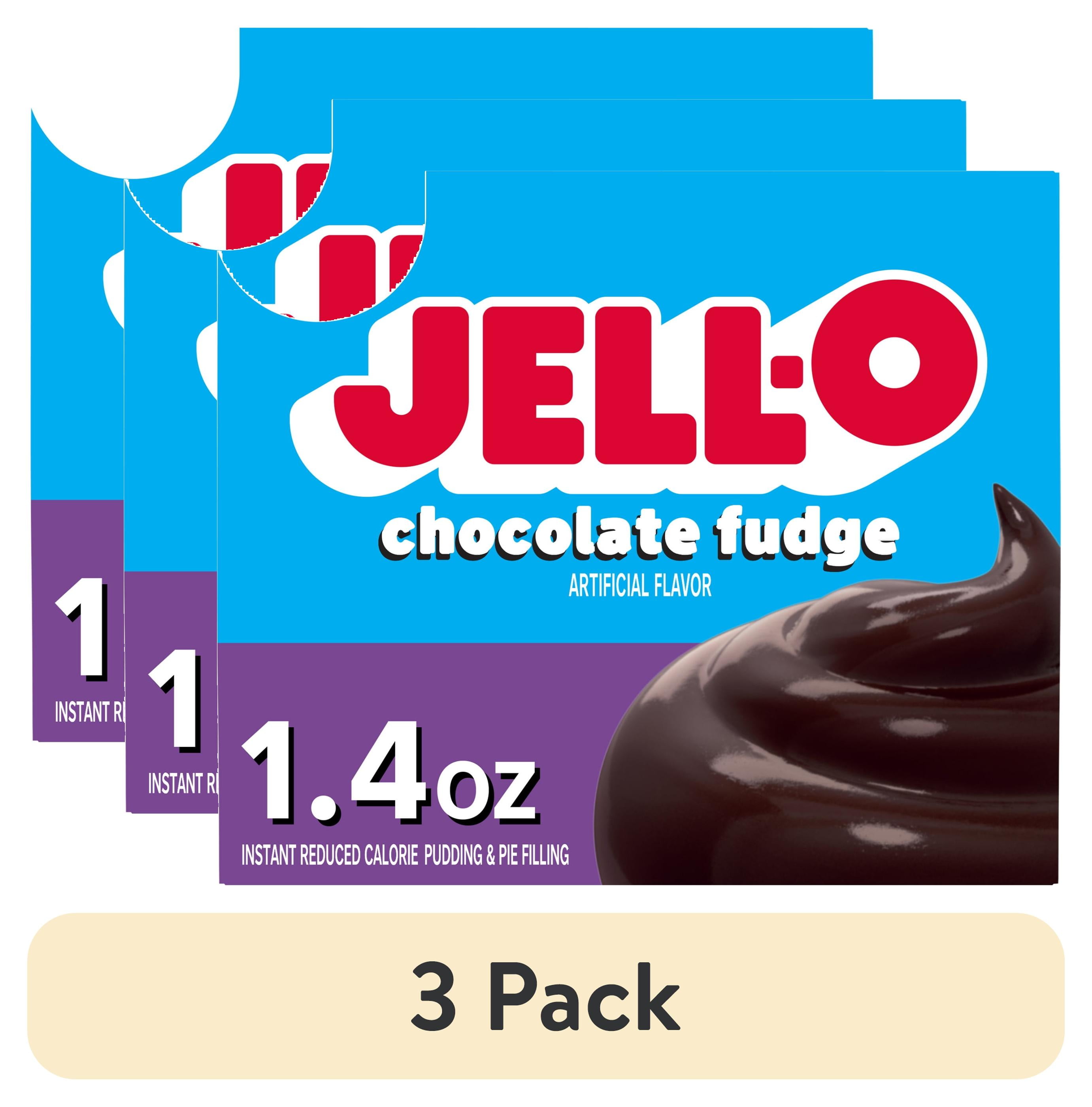 (3 pack) Jell-O Chocolate Fudge Zero Sugar Instant Reduced Calorie ...