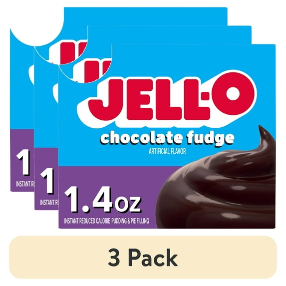 (3 pack) Jell-O Chocolate Fudge Zero Sugar Instant Reduced Calorie ...