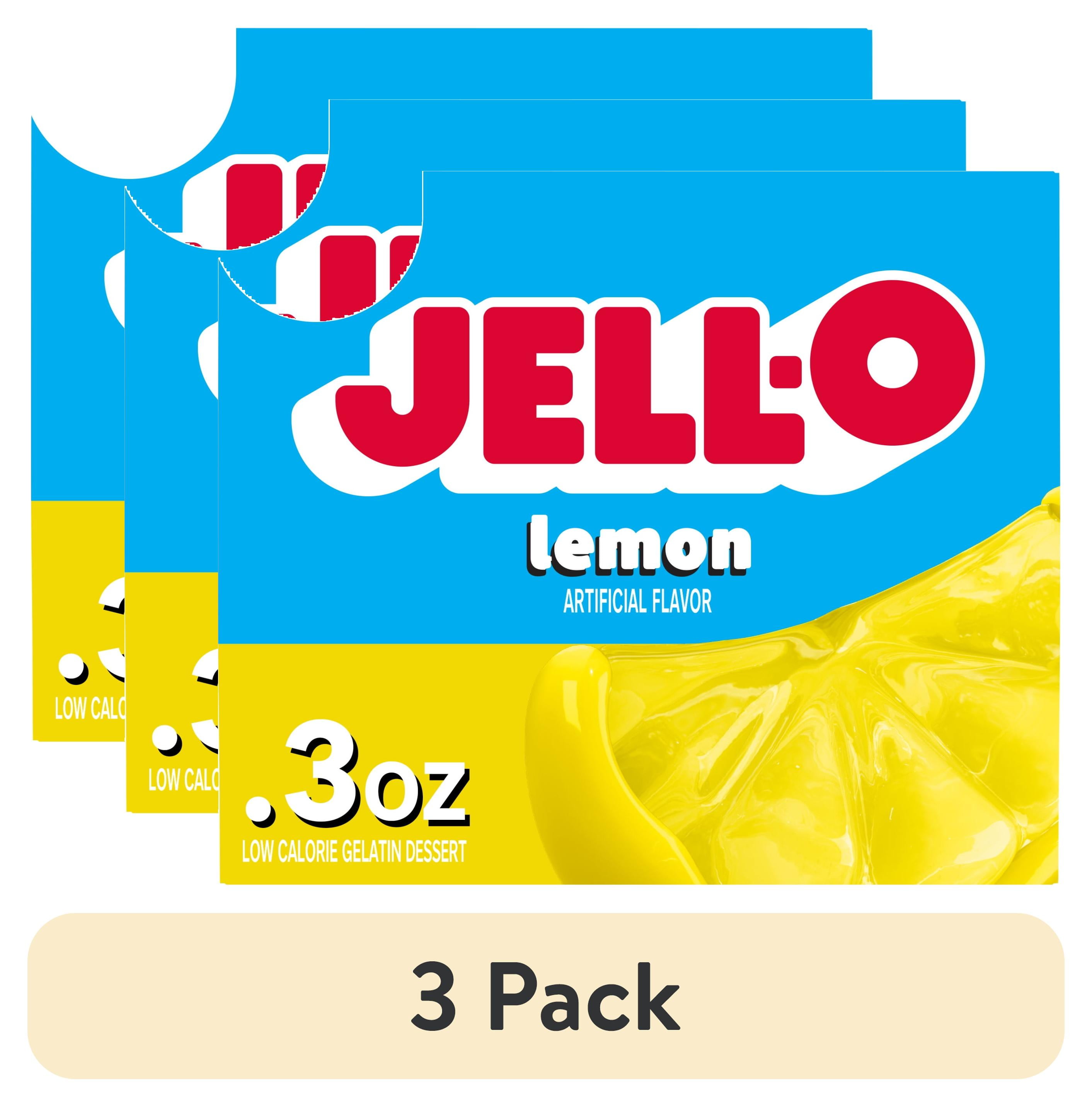 (3 pack) Jell-O Lemon Artificially Flavored Zero Sugar Gelatin Dessert ...