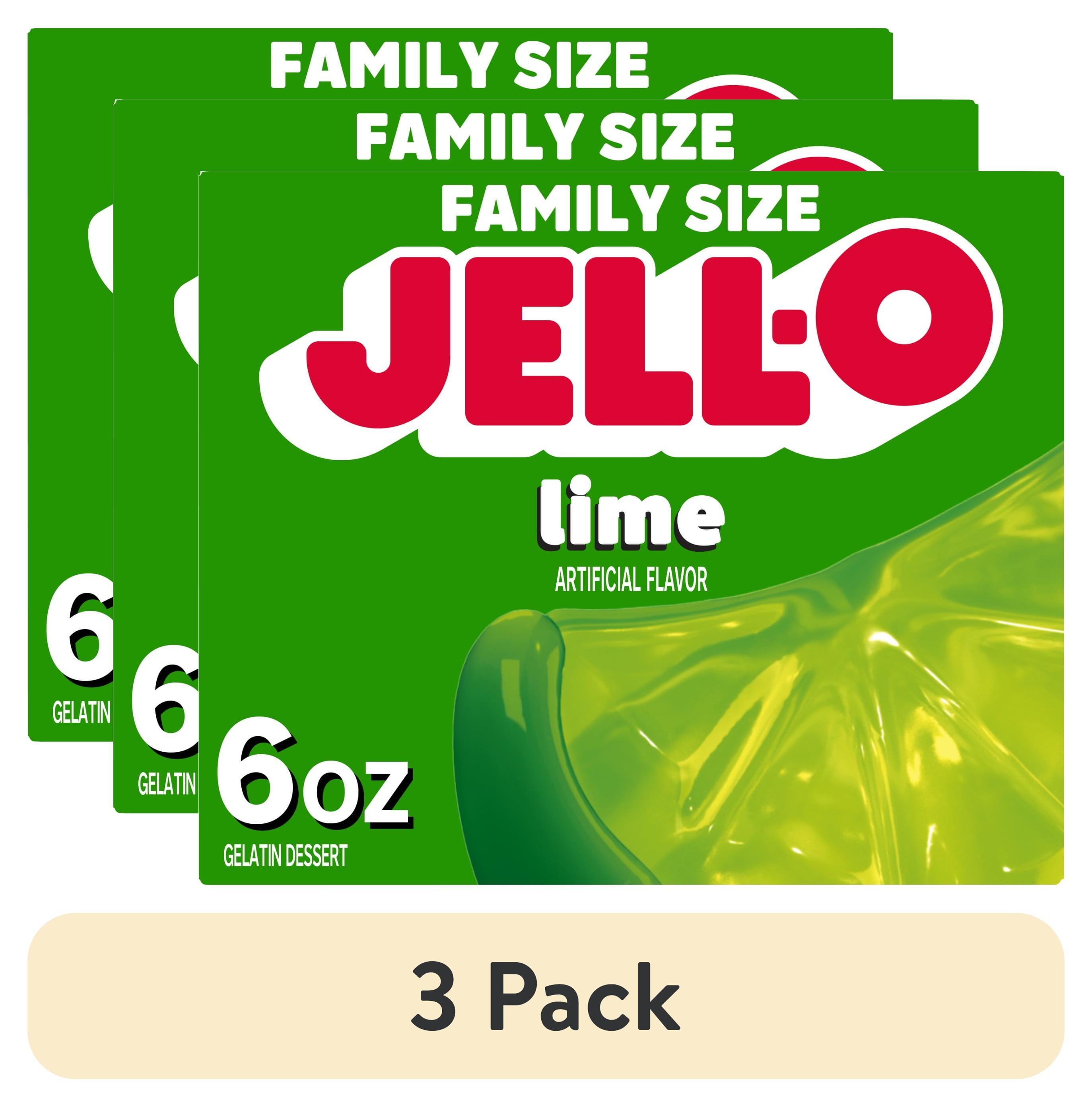 (3 pack) Jell-O Lime Gelatin Dessert Mix, Family Size, 6 oz Box - Walmart.com