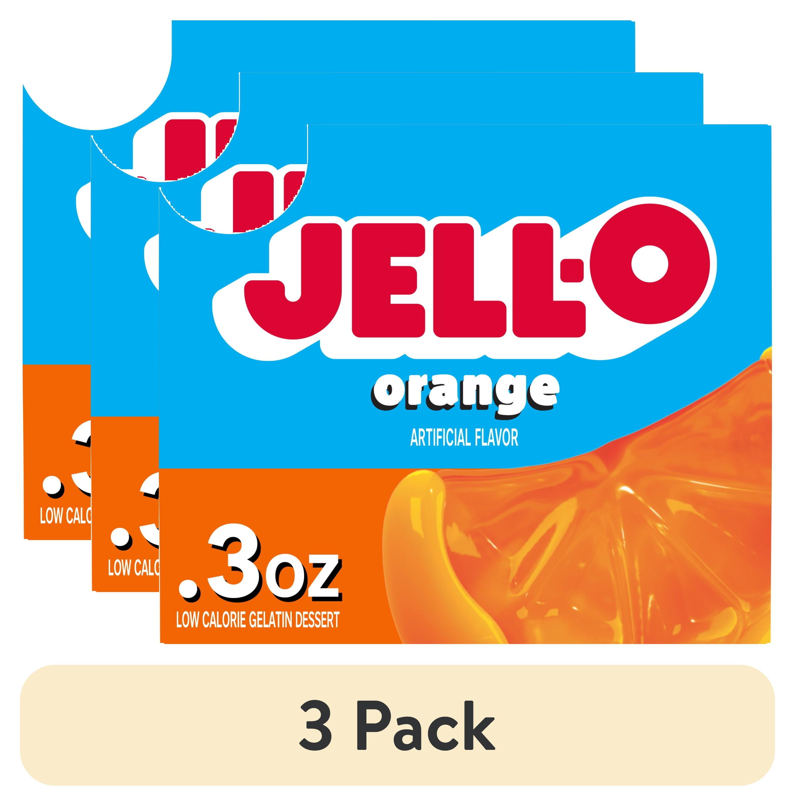 (3 pack) Jell-O Orange Artificially Flavored Zero Sugar Low Calorie ...