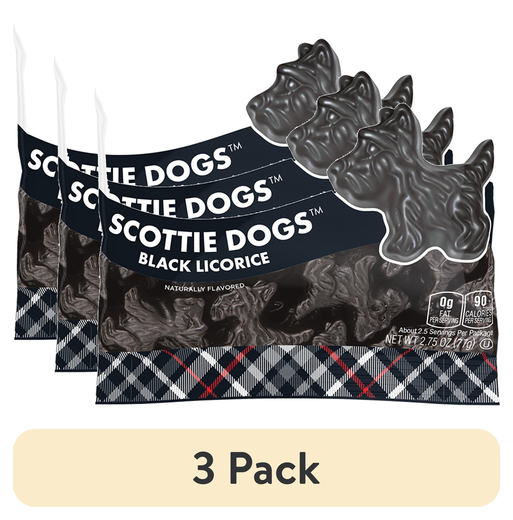 (3 pack) Jelly Belly Black Licorice Scottie Dogs - 2.75-oz. Bag ...