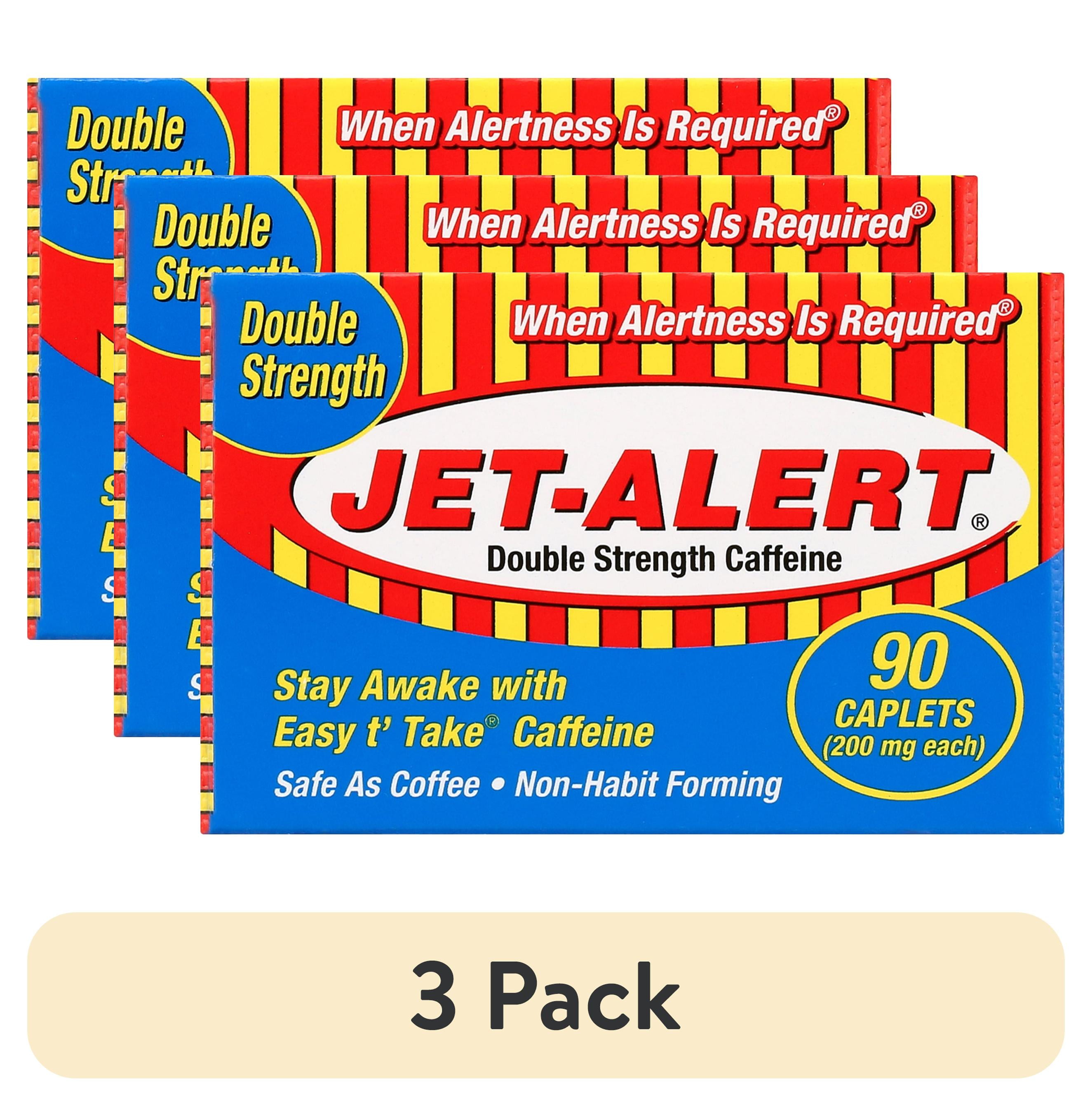 (3 pack) Jet-Alert Double Strength Caffeine 200 mg Caplets, 90 Ct ...