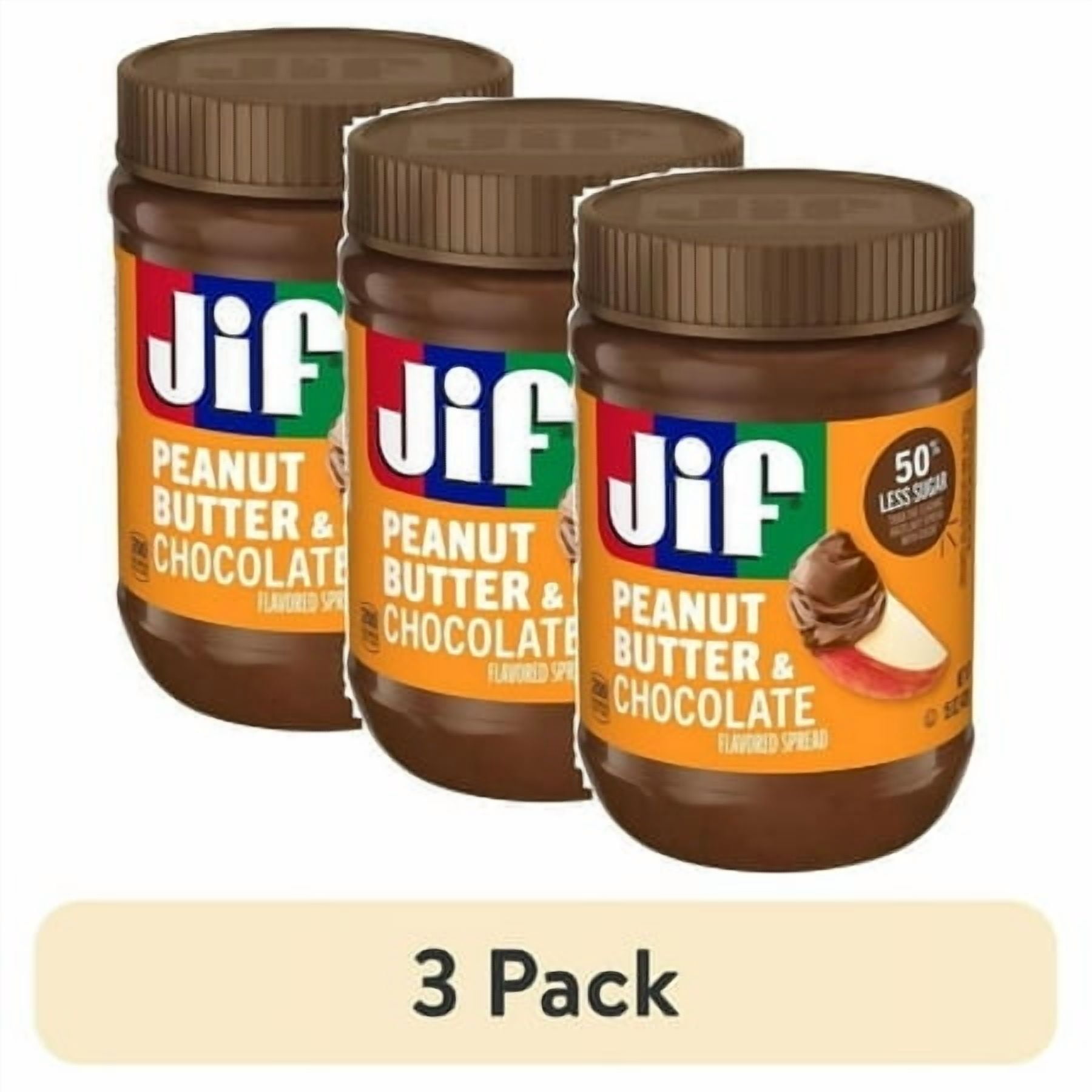 (3 pack) Jif Peanut Butter & Chocolate Flavored Spread, 15 oz Jar ...