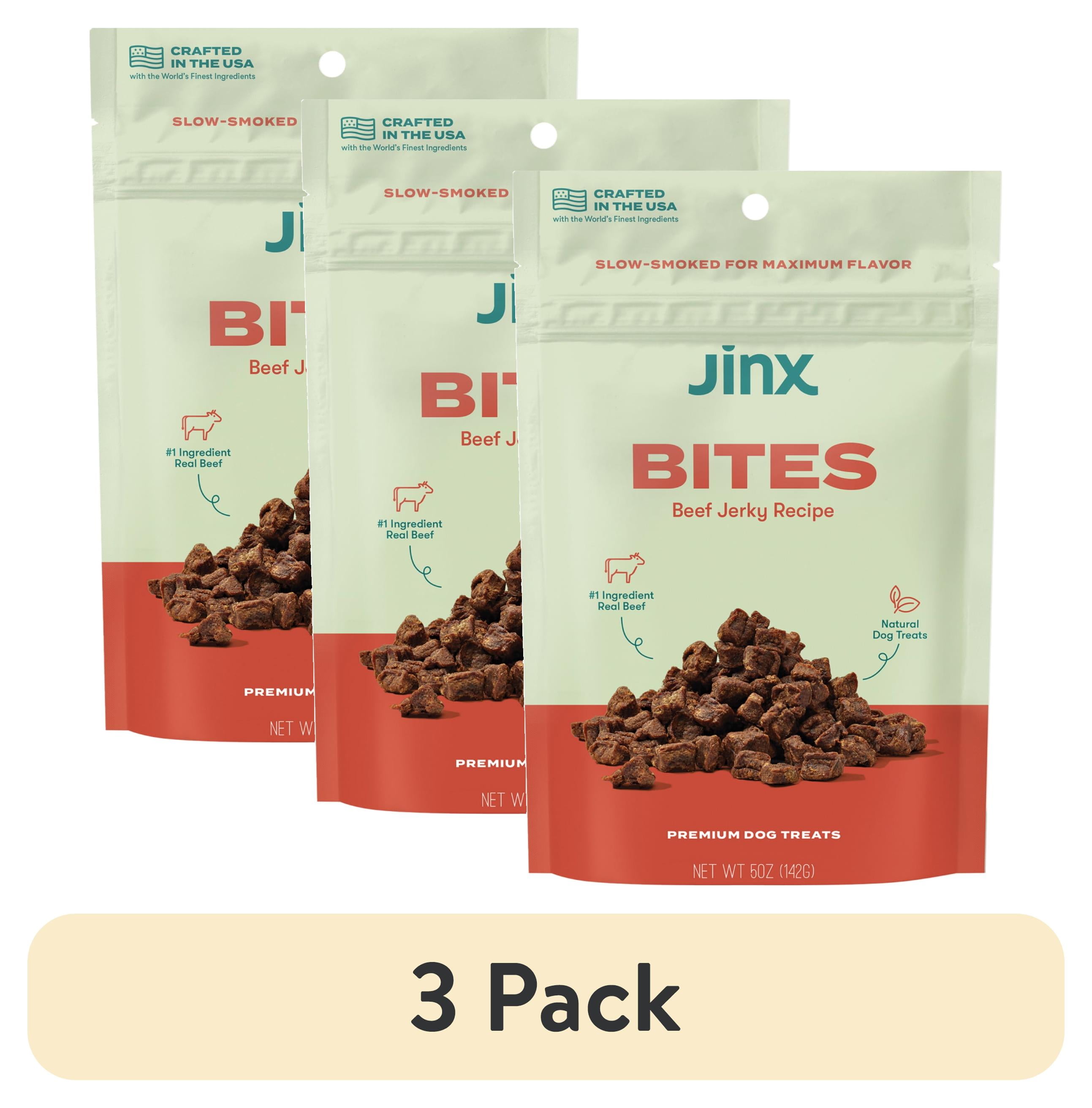 (3 pack) Jinx Beef Bites, Natural Soft Jerky Dog Treats, 5 oz Bag ...