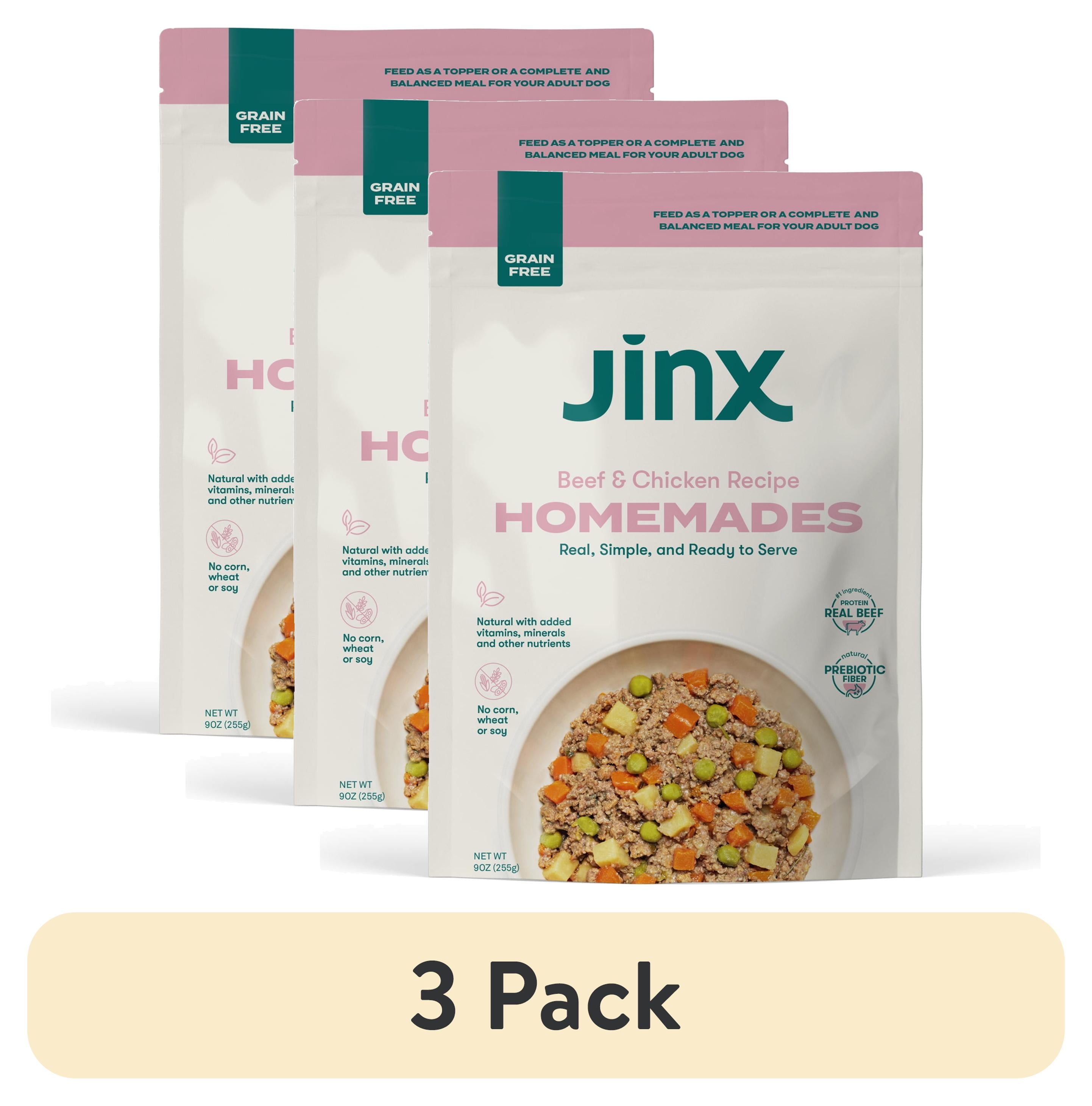(3 pack) Jinx Homemades Beef & Chicken Recipe Wet Natural Dog Food, 9 ...