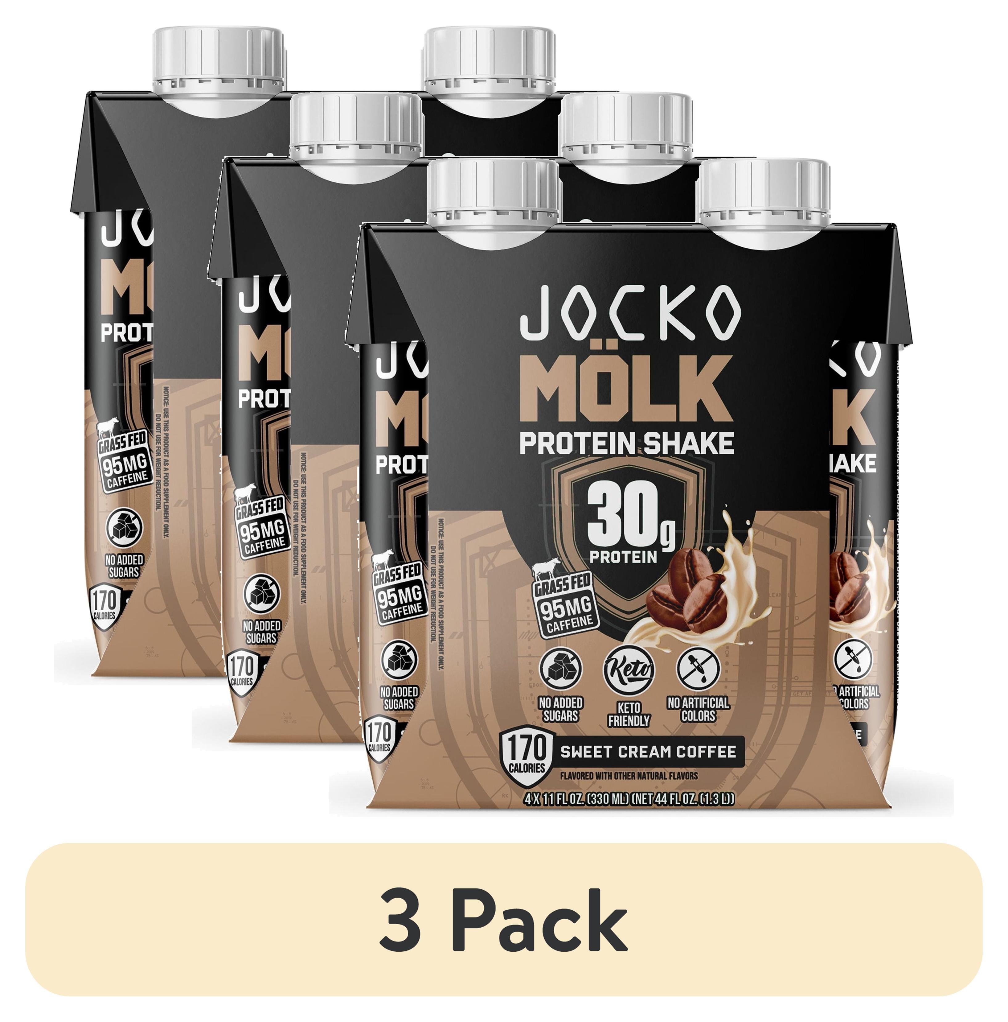 (3 pack) Jocko Fuel Protein Shake, Sweet Cream Coffee, 11oz, 4 Count ...