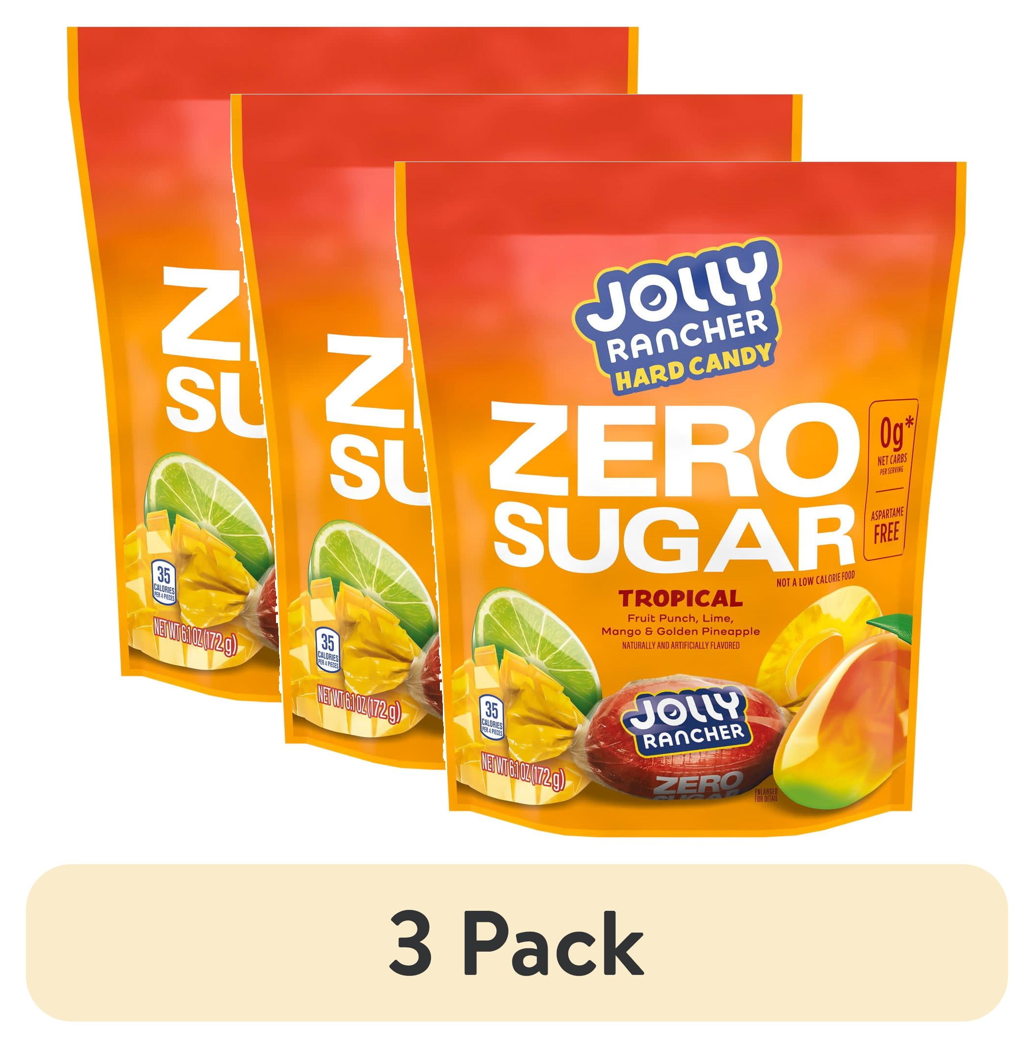 (3 pack) Jolly Rancher Zero Sugar Tropical Fruit Flavored Hard Candy ...