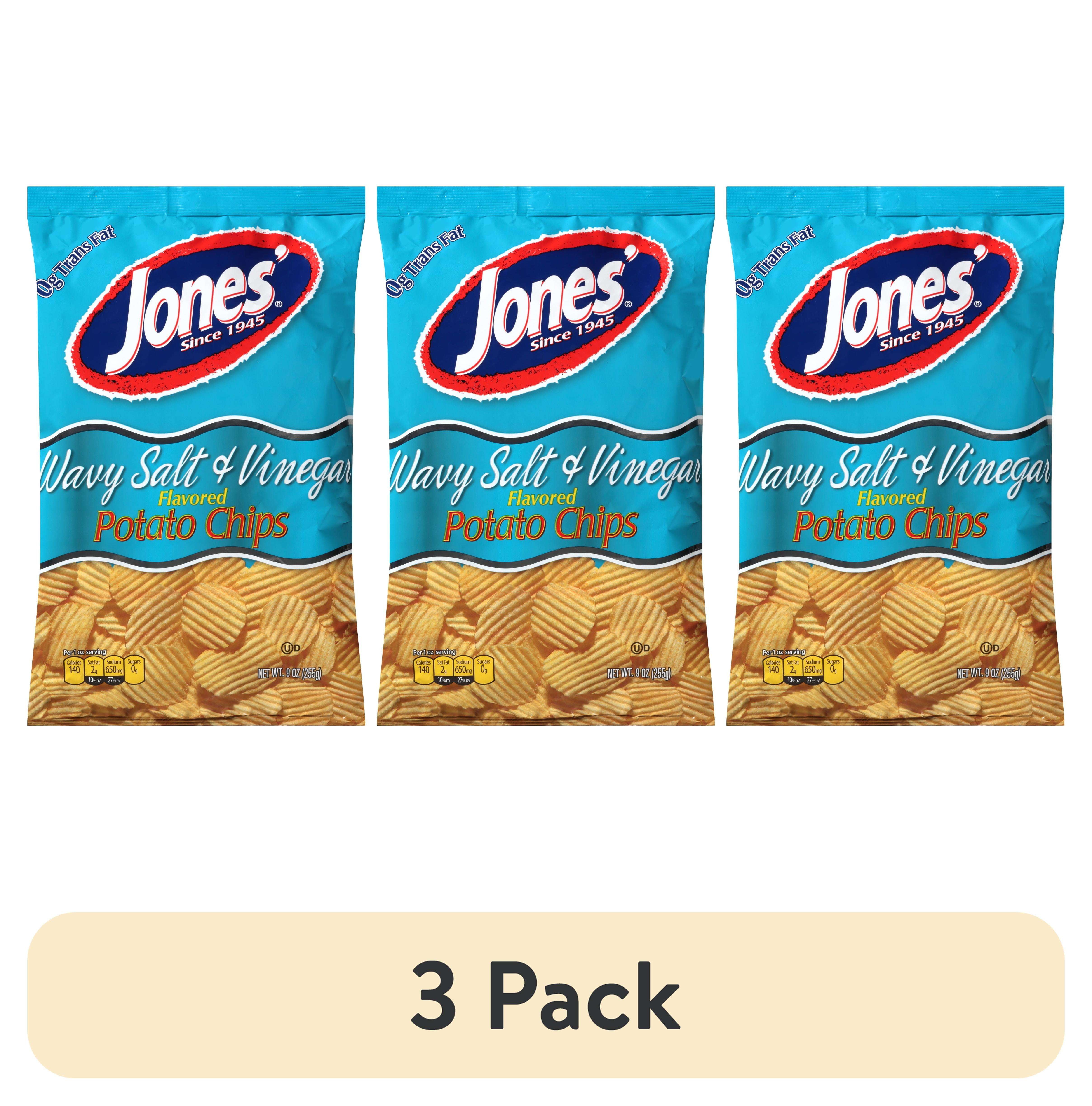 (3 pack) Jones' Wavy Salt & Vinegar Potato Chips, 9 Oz. - Walmart.com