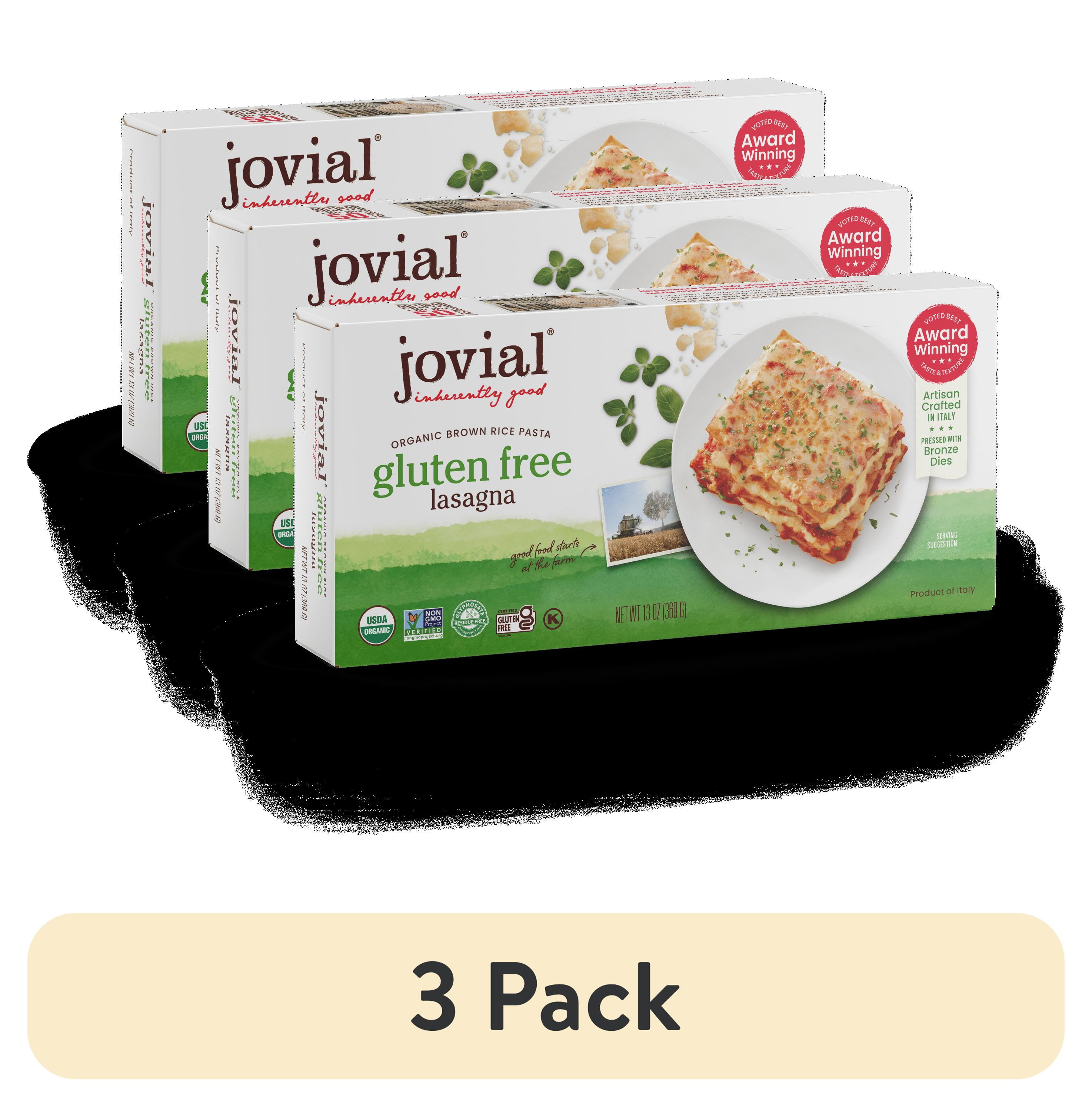 (3 pack) Jovial 100% Organic Gluten Free, Brown Rice, Lasagna Pasta, 9 ...