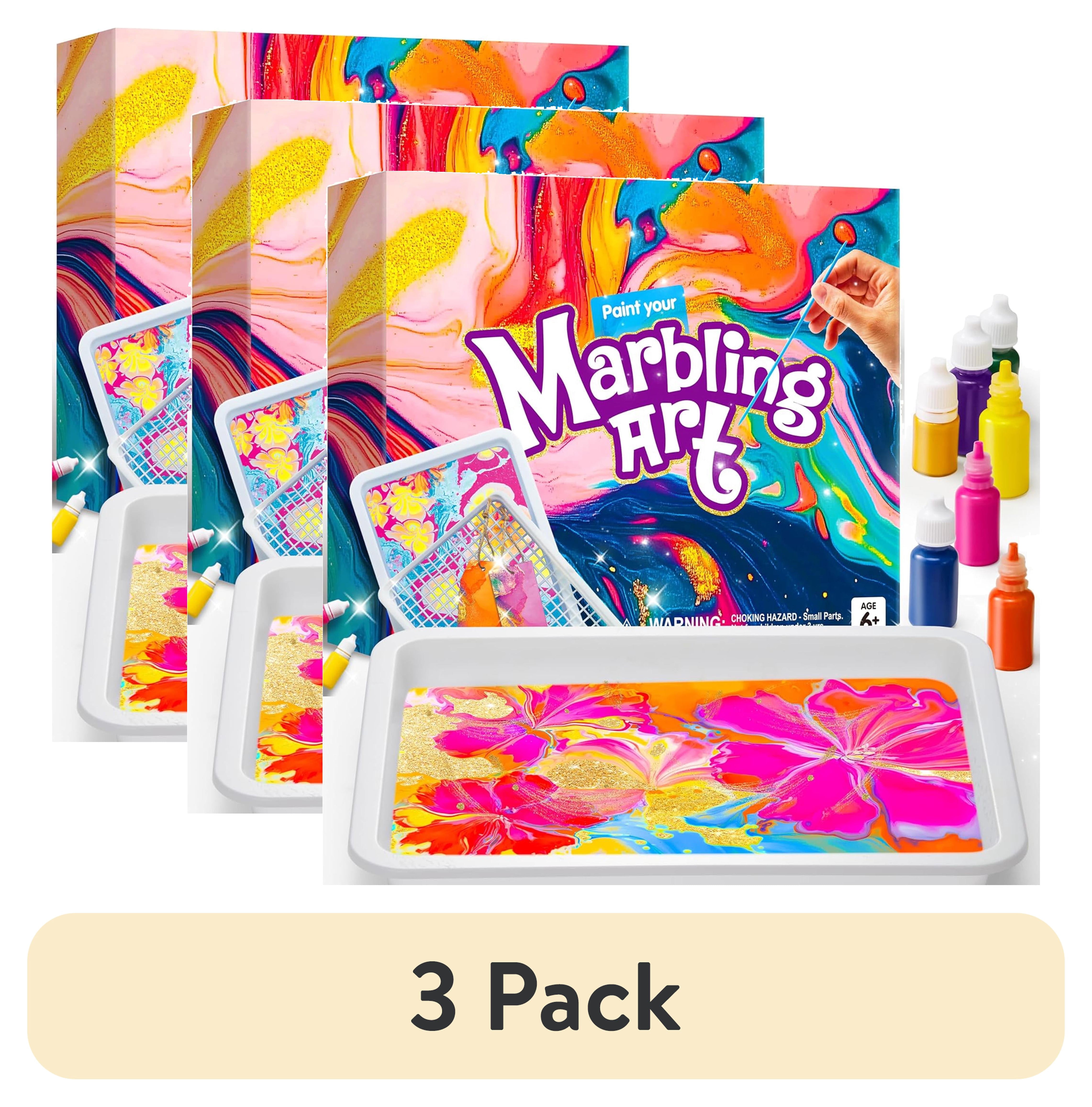 (3 pack) Joyfy Marbling Painting Art & Craft Kit for Kids with 7 Paint ...