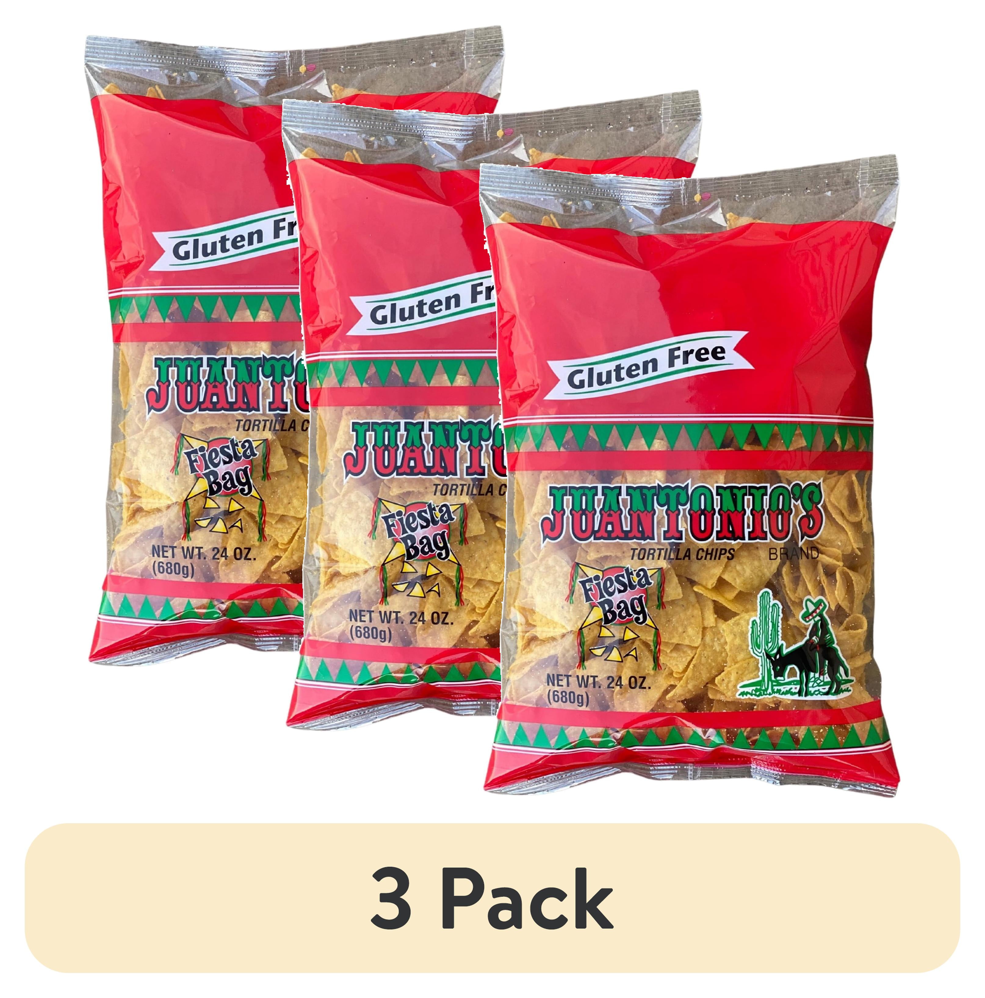(3 pack) Juantonio's Tortilla Chips, Gluten-Free, Fiesta Bag, 24 oz Bag ...