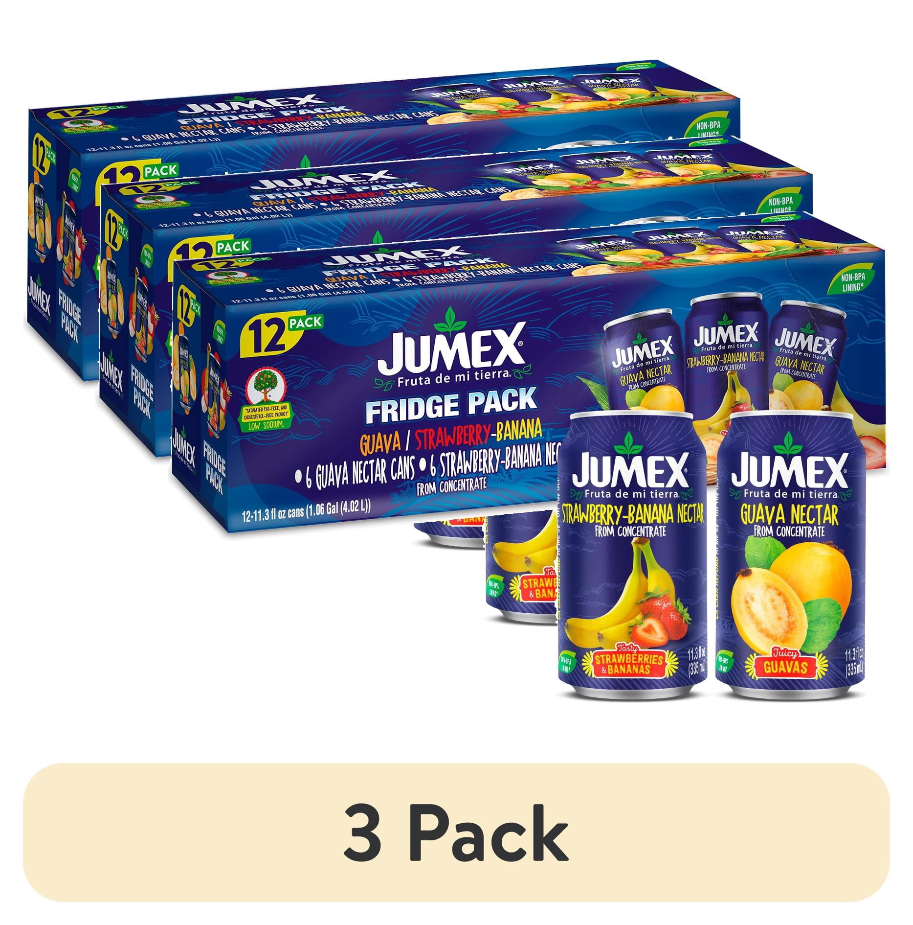 (3 pack) Jumex Strawberry Banana Juice Nectar & Guava Juice Nectar, 11. ...