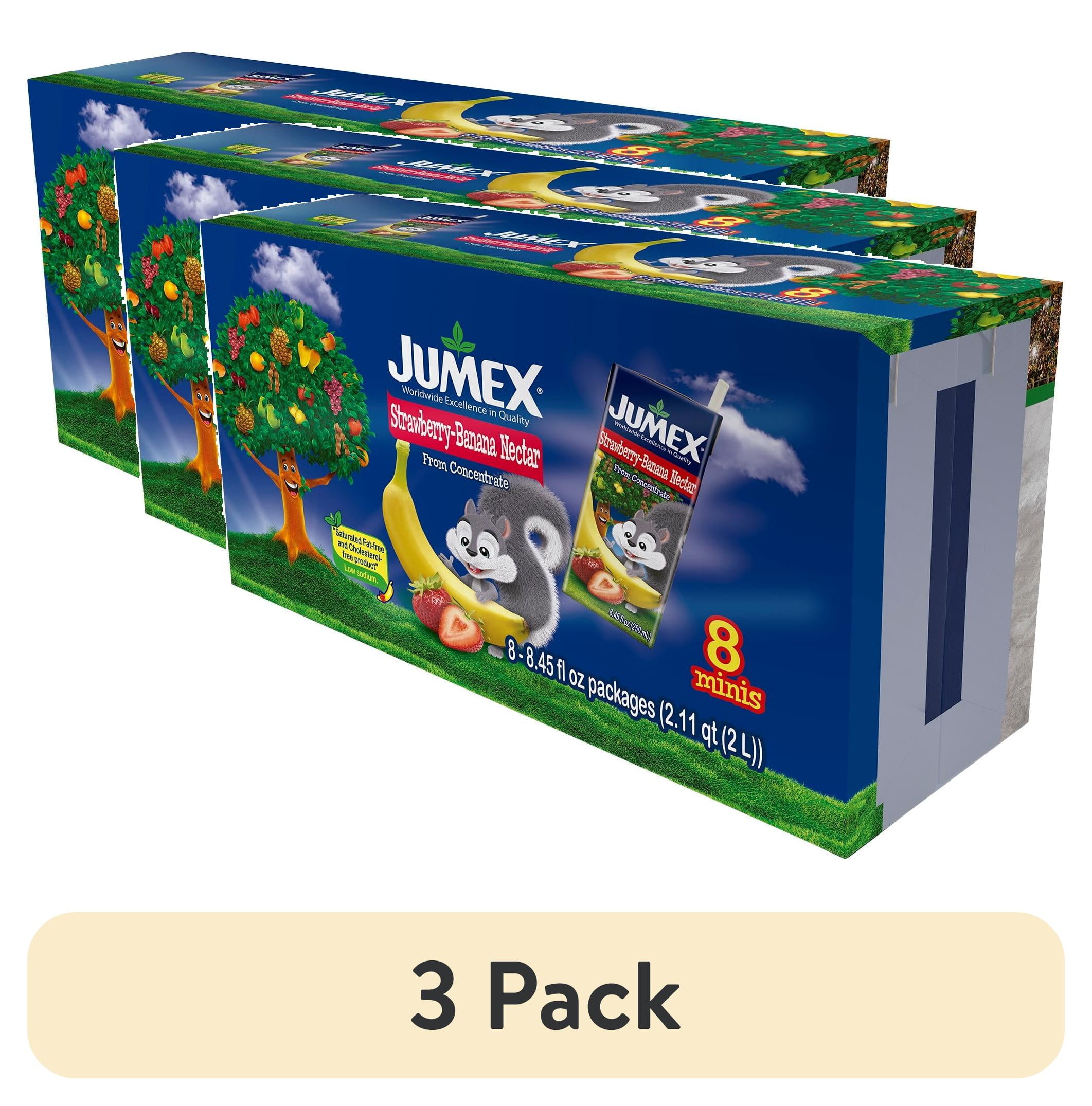 (3 pack) Jumex Strawberry Banana Nectar Juice Boxes, 8.45 fl oz, 8 pack ...