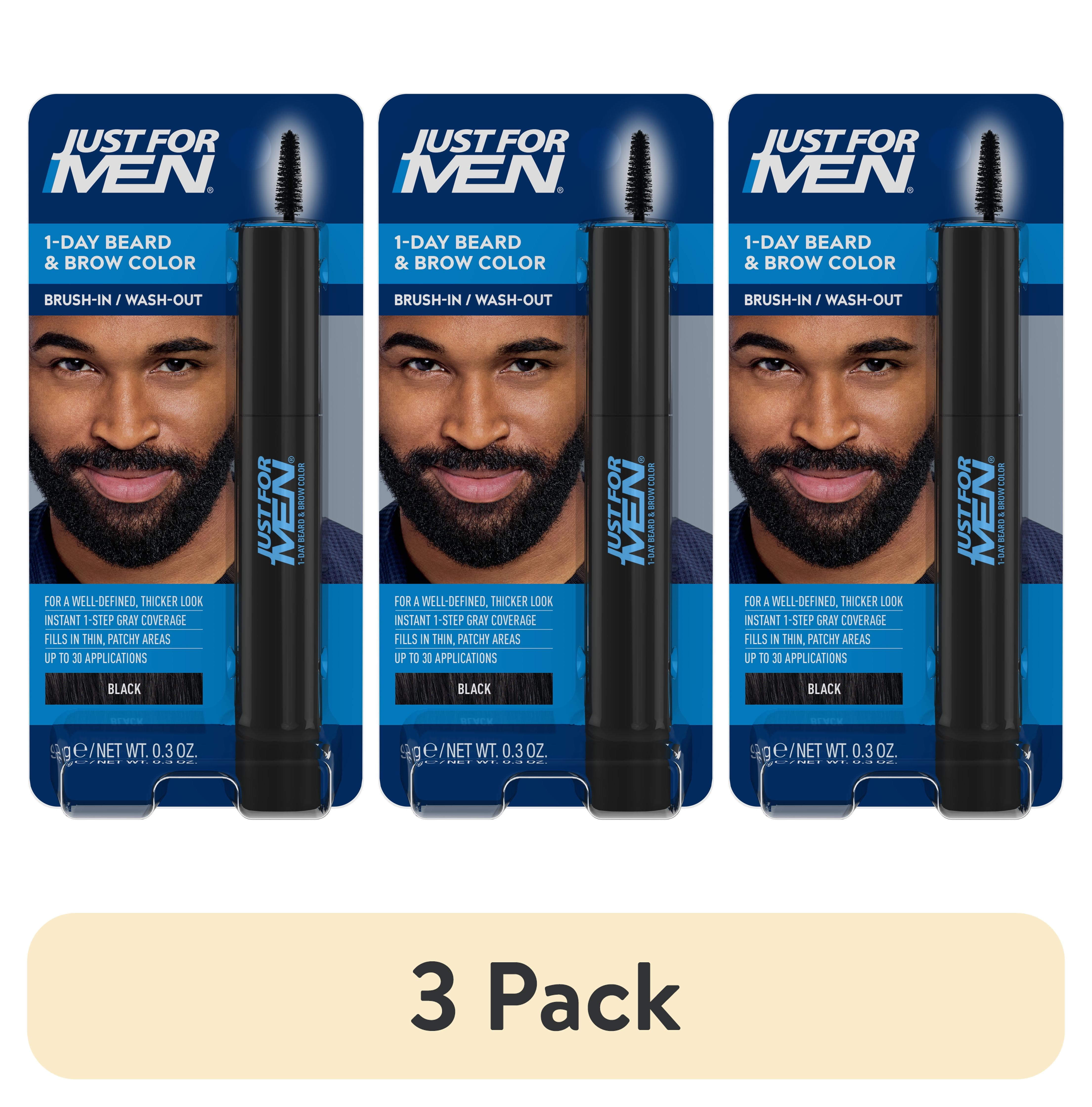 (3 pack) Just For Men 1-Day Beard & Brow Color, Temporary Dye for Beard ...