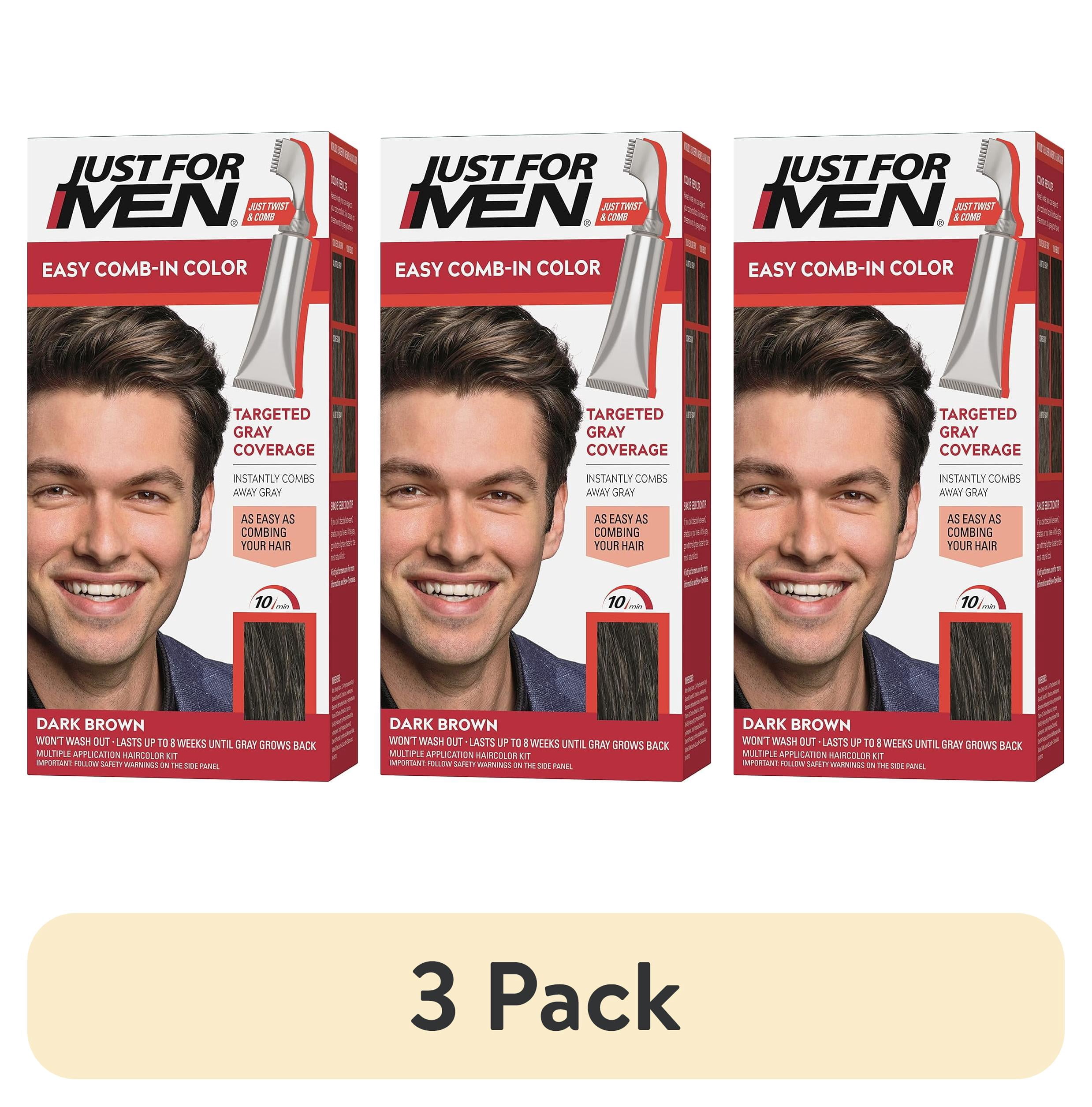 (3 pack) Just For Men Easy Comb-in Hair Color for Men with Applicator ...