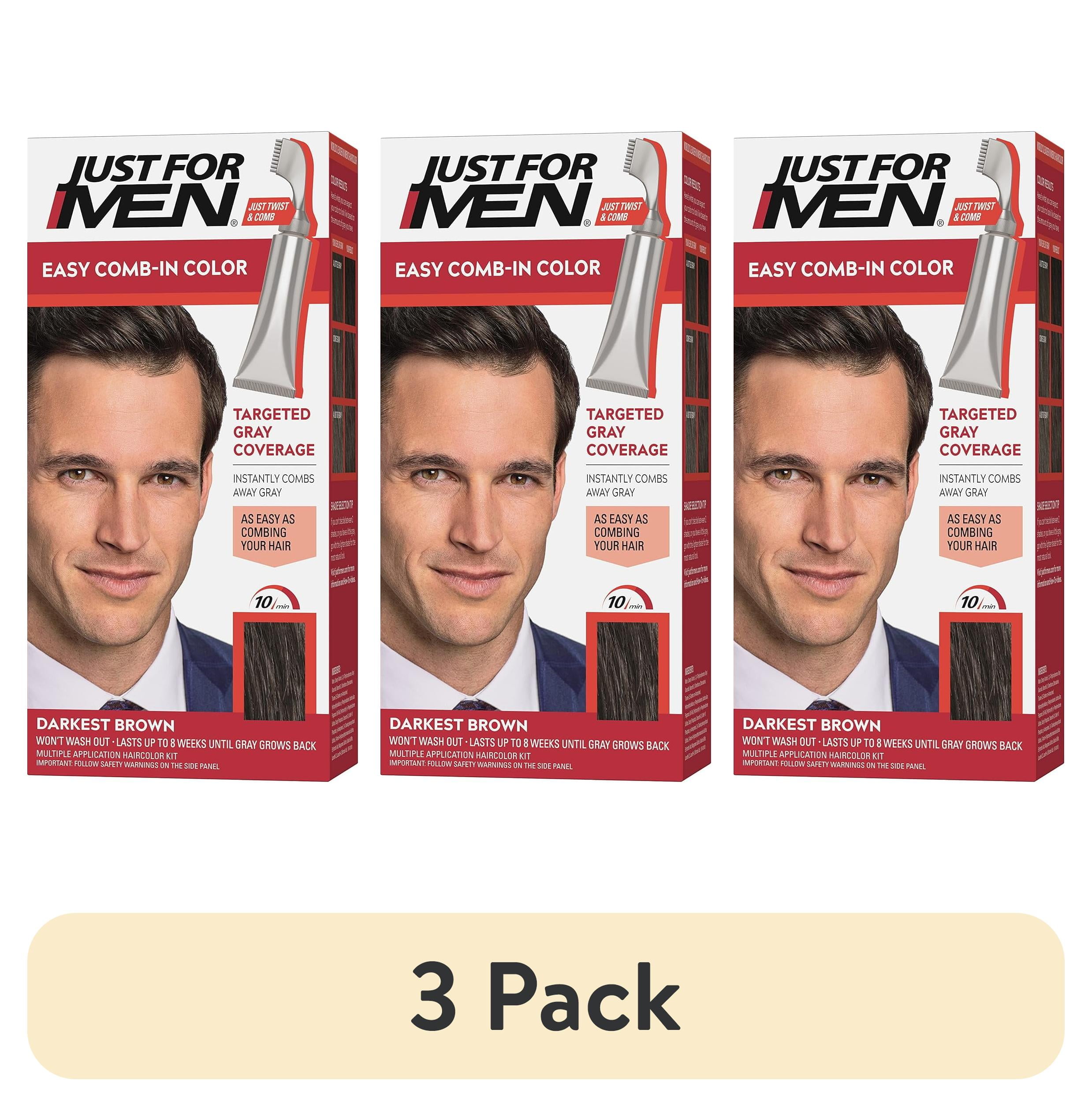(3 pack) Just For Men Easy Comb-in Hair Color for Men with Applicator ...