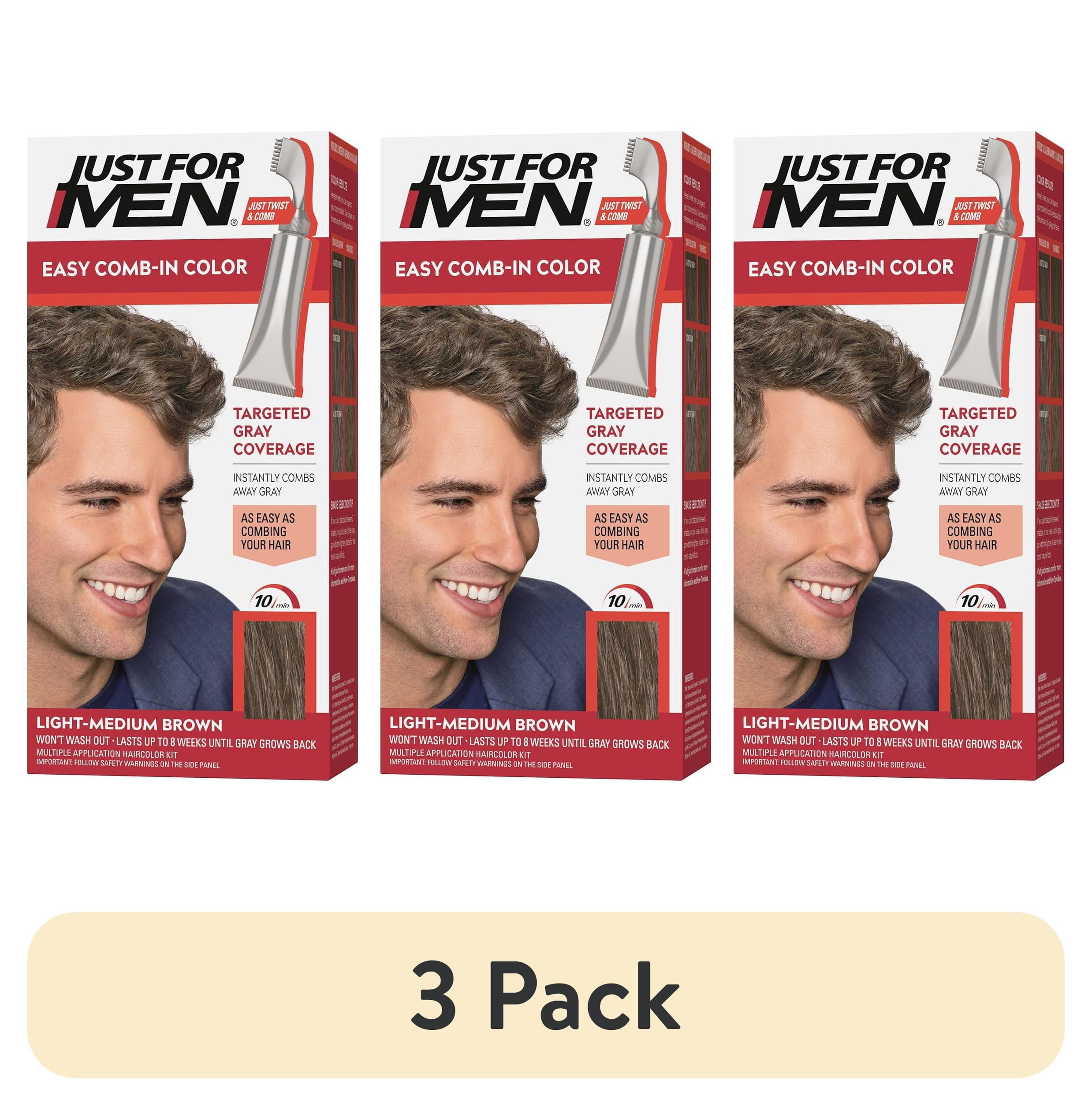 (3 pack) Just For Men Easy Comb-in Hair Color for Men with Applicator ...