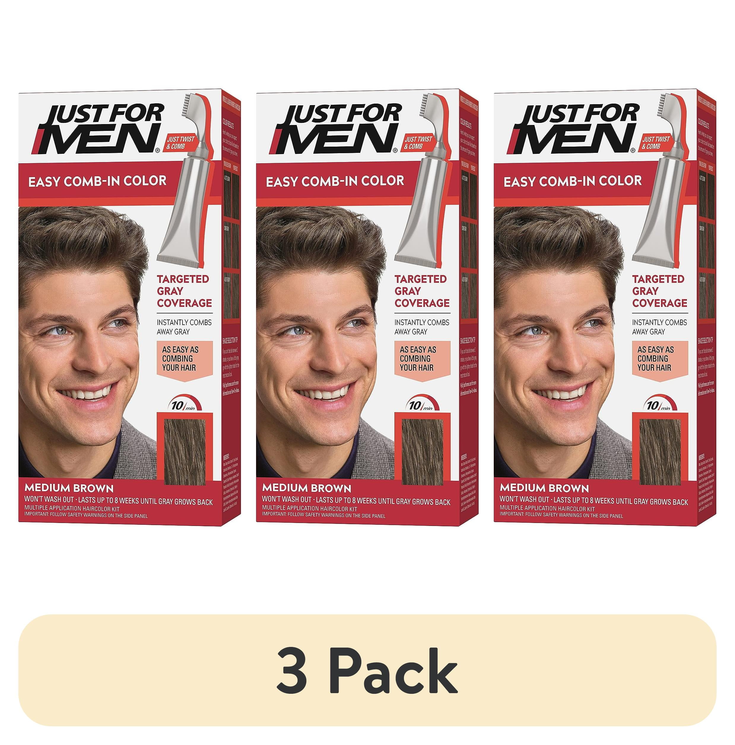 (3 pack) Just For Men Easy Comb-in Hair Color for Men with Applicator ...