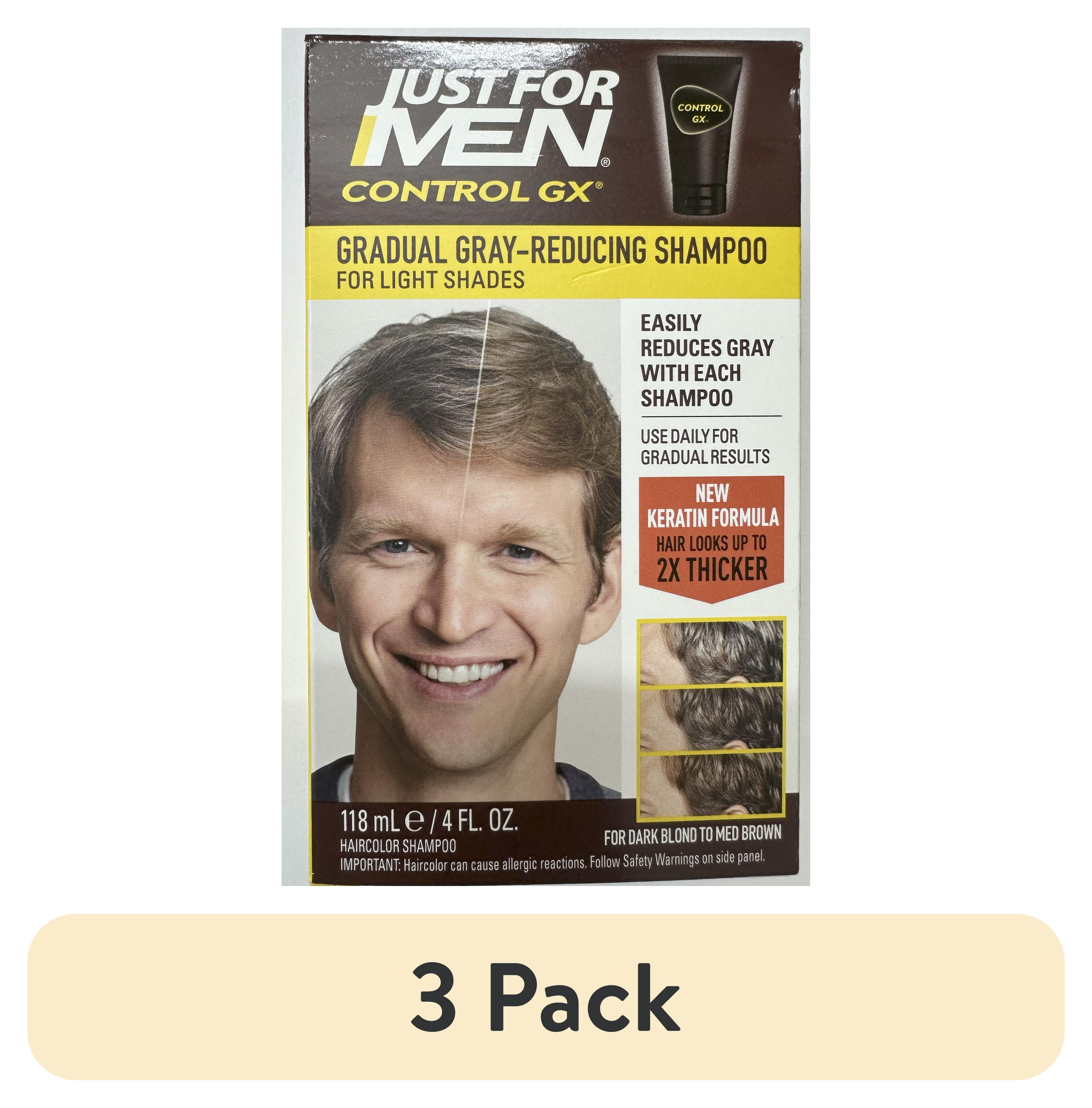 (3 pack) Just For Men Control Gx Grey Reducing Shampoo For Lighter ...
