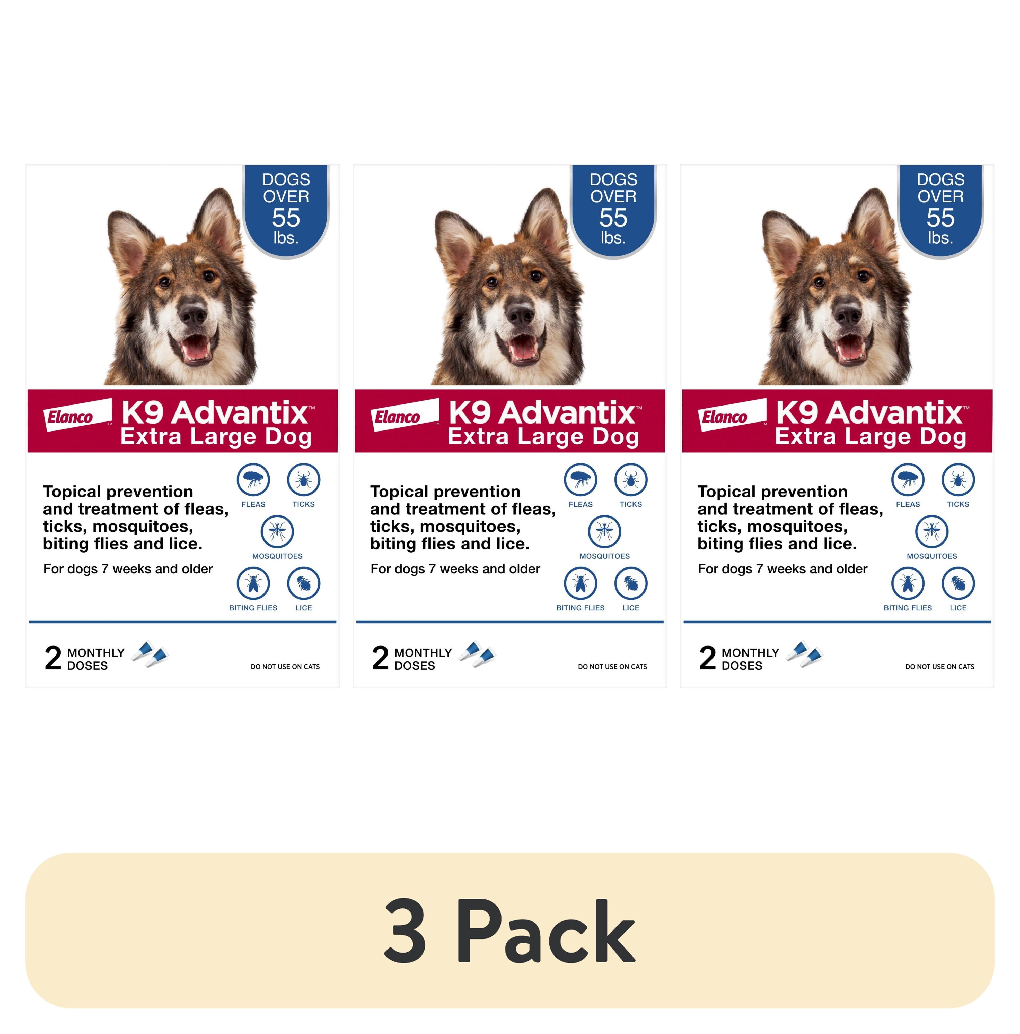 (3 pack) K9 Advantix Flea, Tick & Mosquito Prevention for Extra Large ...