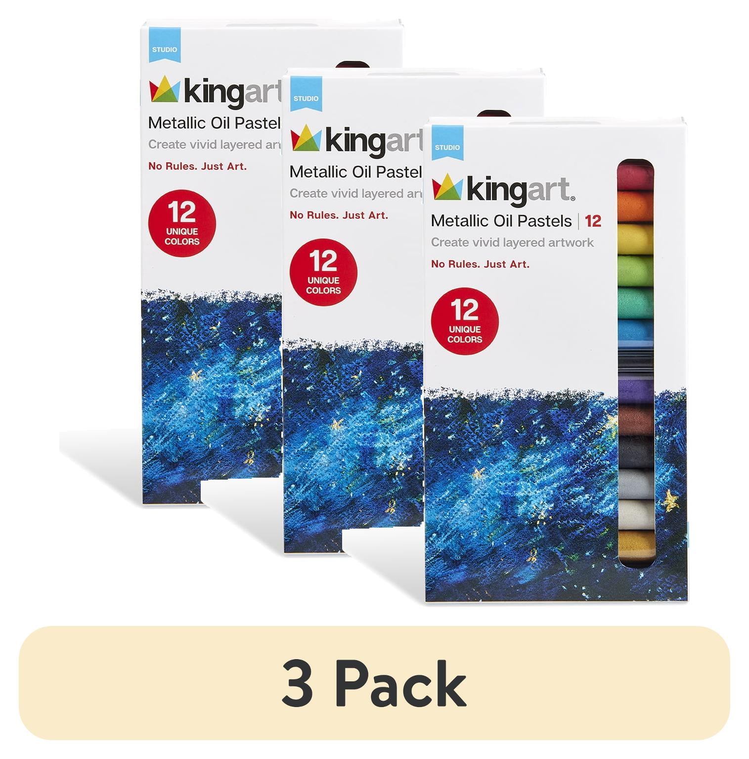 (3 pack) KINGART Metallic Oil Pastels, Set of 12 - Walmart.com