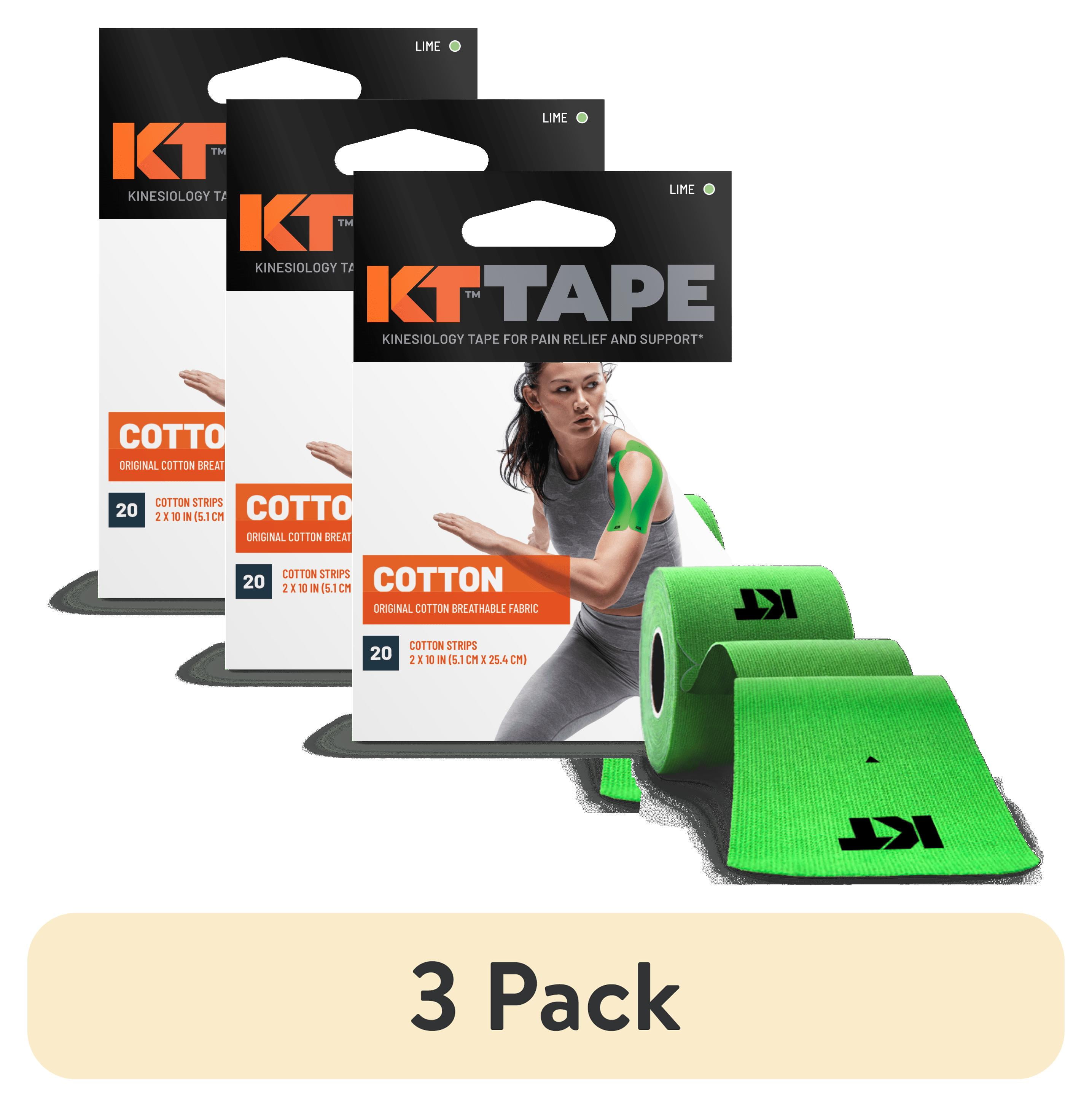 (3 pack) KT Tape Green Original Cotton Kinesiology Tape 20 Precut Strips - Walmart.com