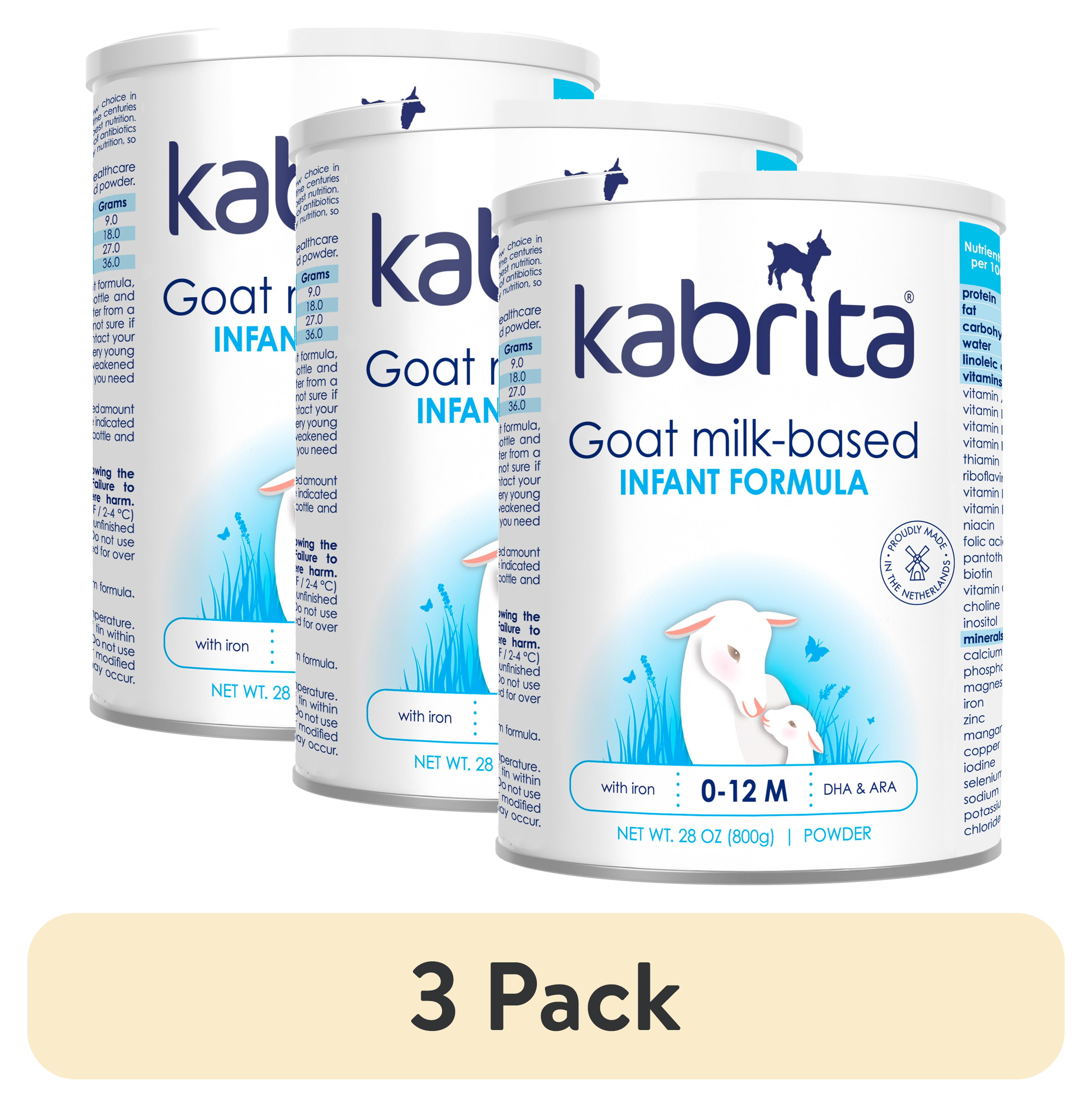 (3 pack) Kabrita Goat Milk Infant Formula, Non-GMO with DHA and ARA ...