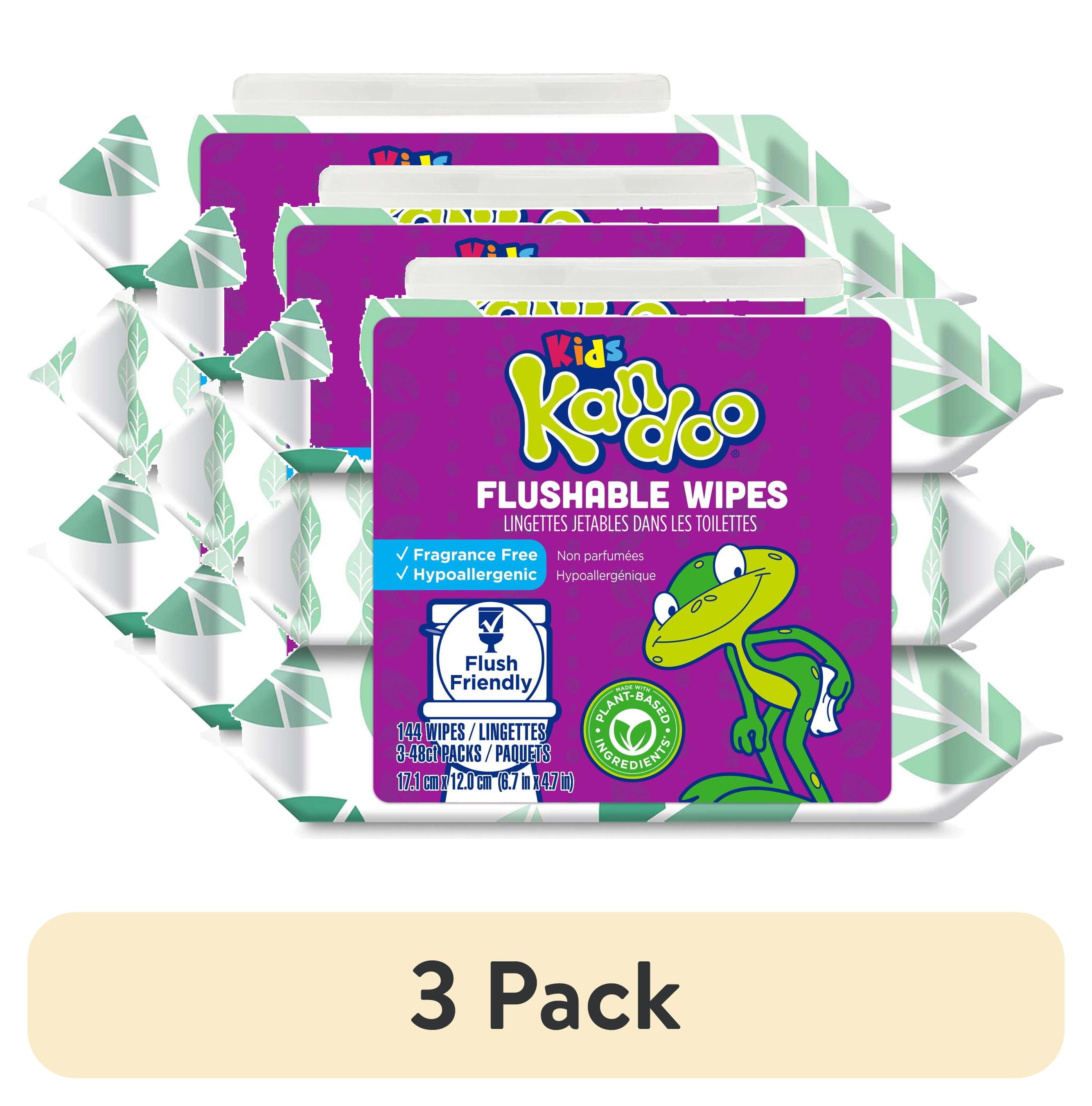(3 pack) Kandoo Kids Sensitive Flushable Cleansing Wet Wipes, Potty Training Aid, Fragrance Free ...