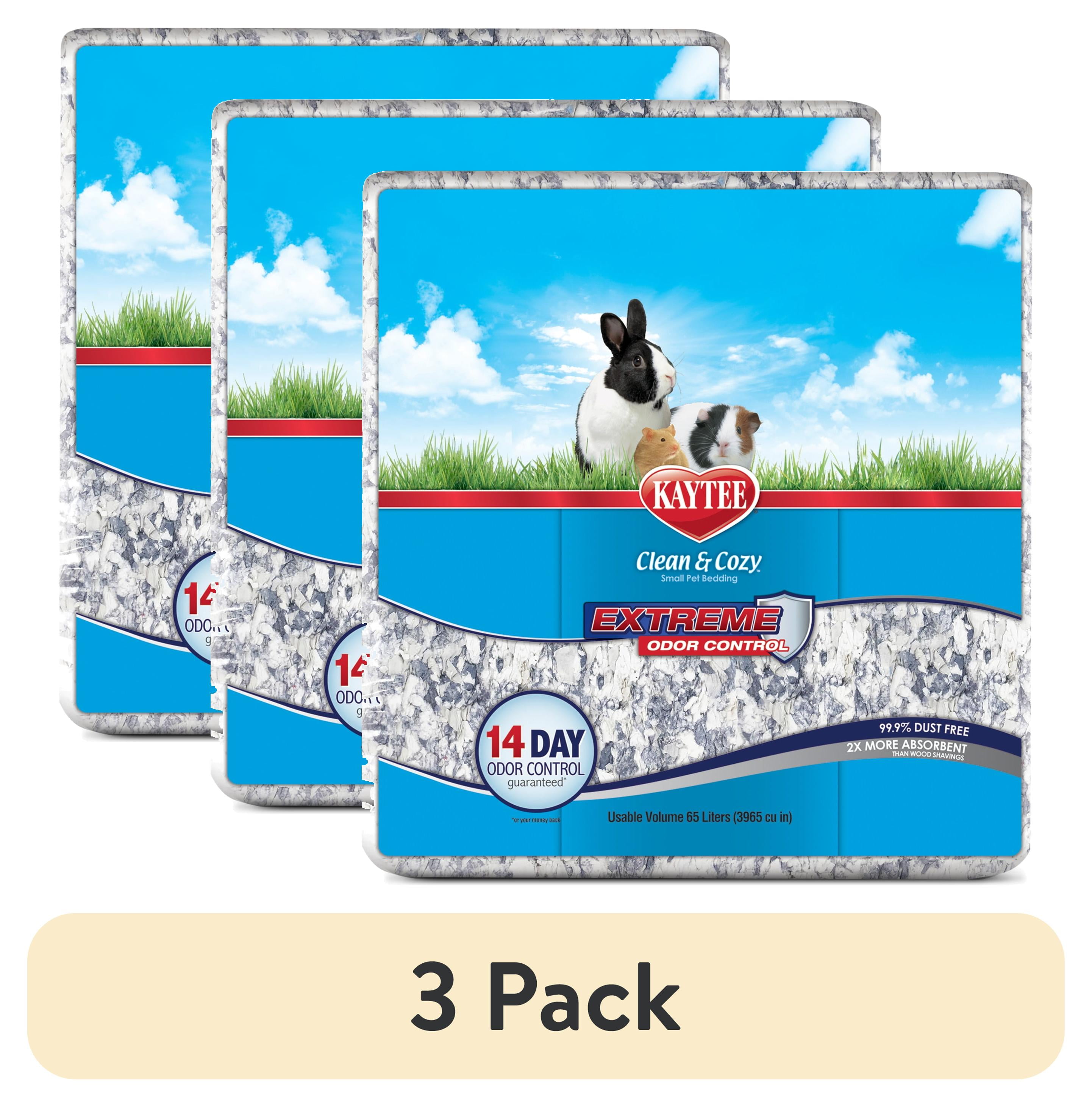 (3 pack) Kaytee Clean & Cozy Extreme Odor Control Bedding 65 Liters ...