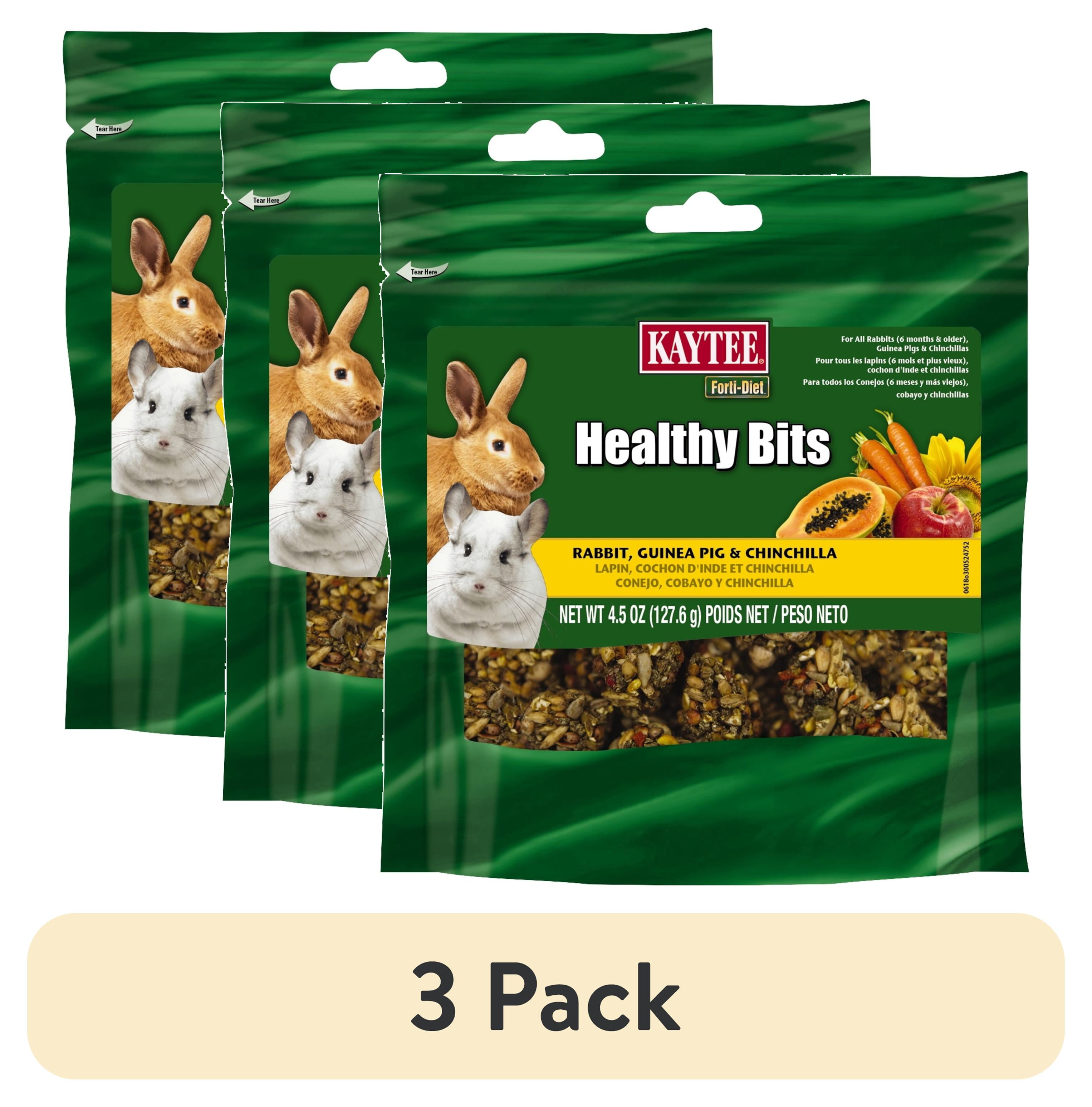 (3 pack) Kaytee Forti-Diet Healthy Bit Treat Rabbit/Guinea Pig/Chin, 4 ...